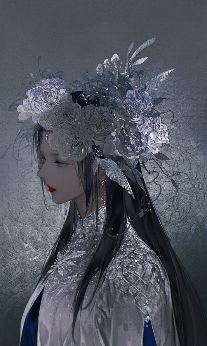 The Big ImageBoard (TBIB) - 1girl black hair chinese clothes closed mouth earrings ...