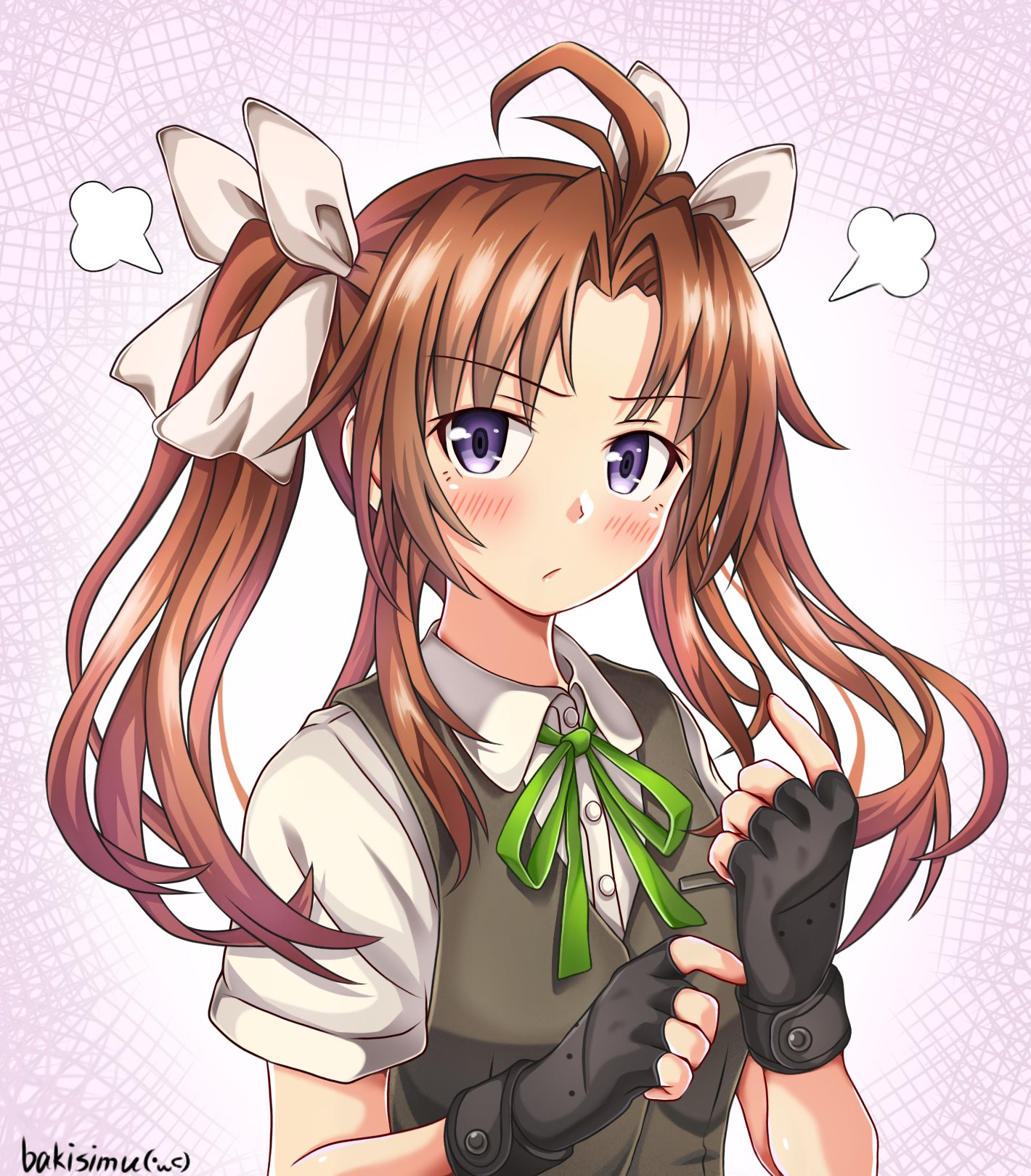 The Big ImageBoard (TBIB) - 1girl artist name black gloves blush brown ...
