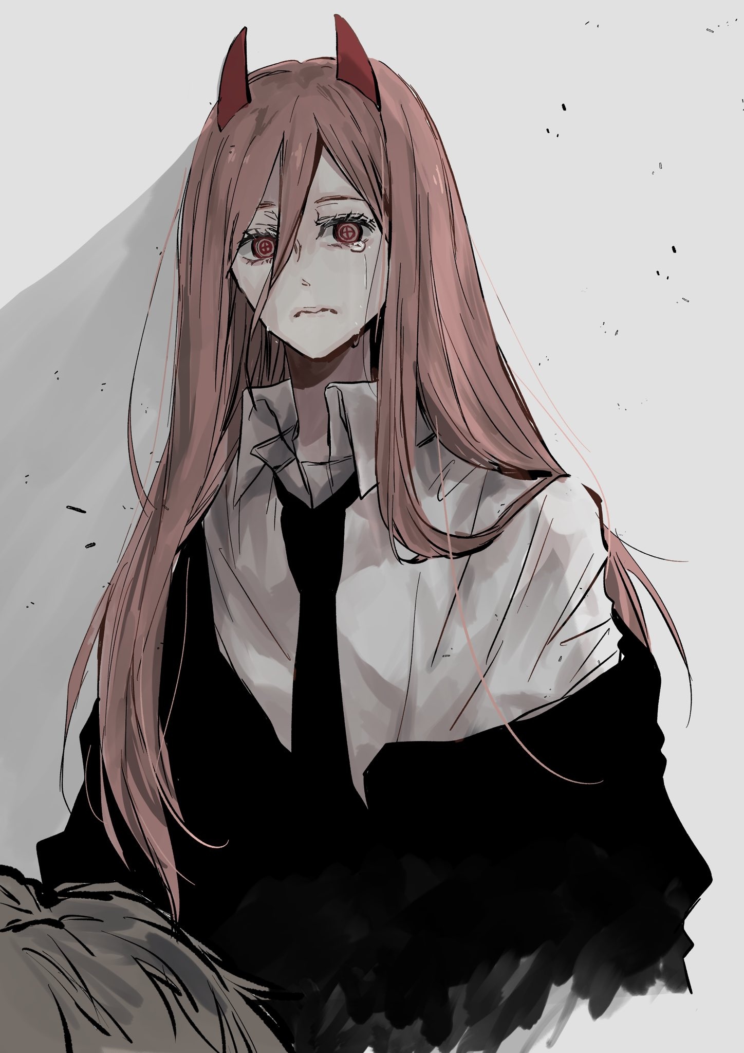 The Big ImageBoard (TBIB) - 1girl black jacket black necktie chainsaw ...