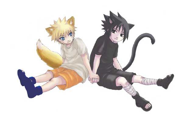 The Big ImageBoard (TBIB) - 2boys animal ears artist request black hair ...