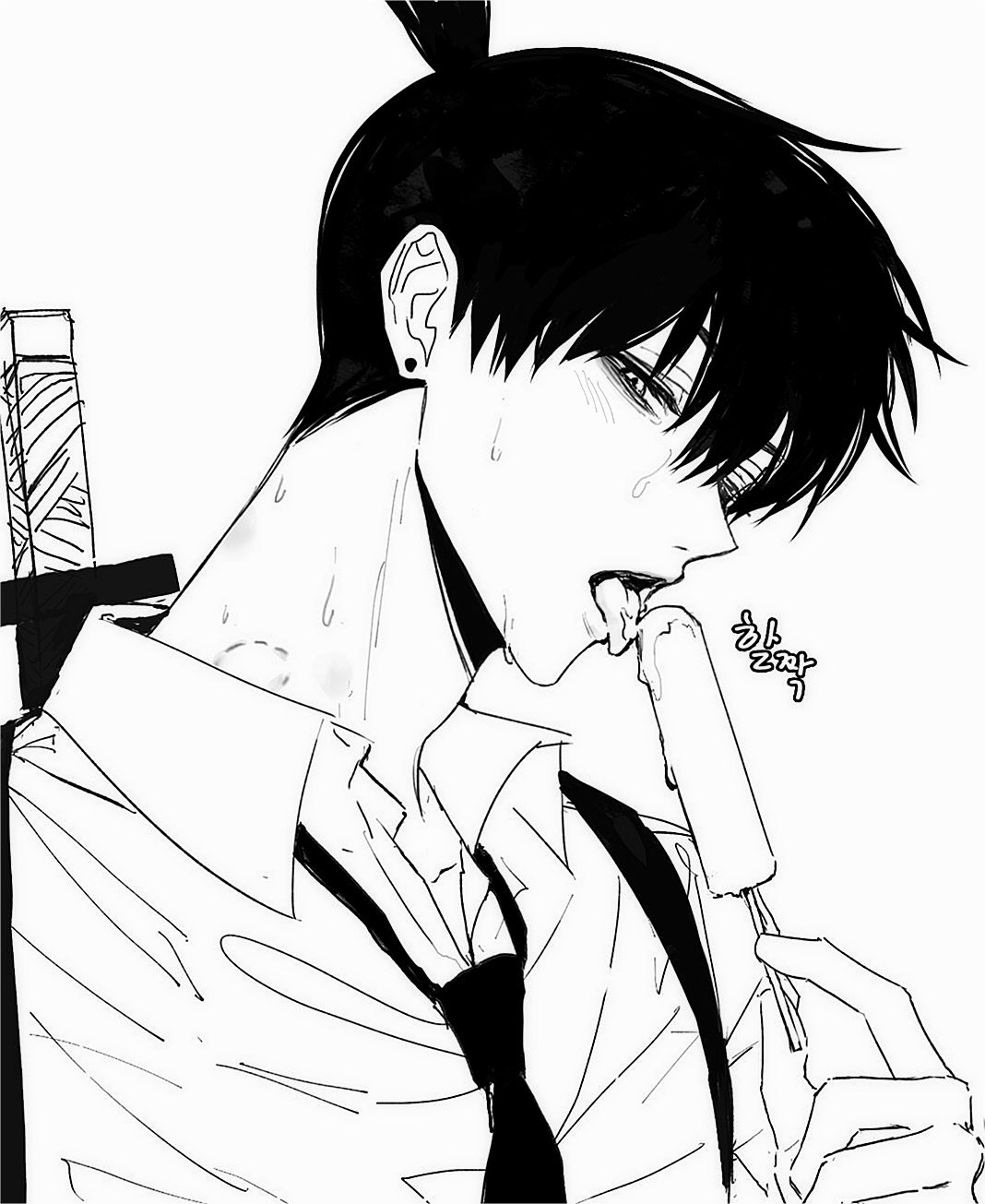 The Big ImageBoard (TBIB) - 2015x127 biting black hair blush chainsaw ...