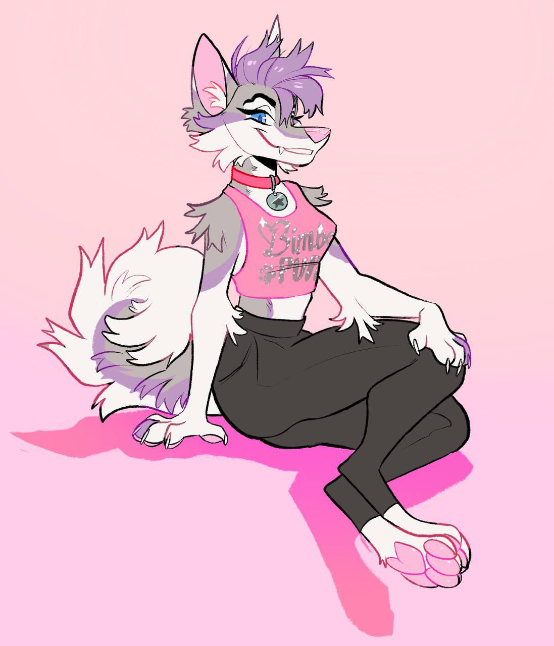 The Big ImageBoard (TBIB) - anthro aurora bloom black bottomwear black clothing black pants blue ...