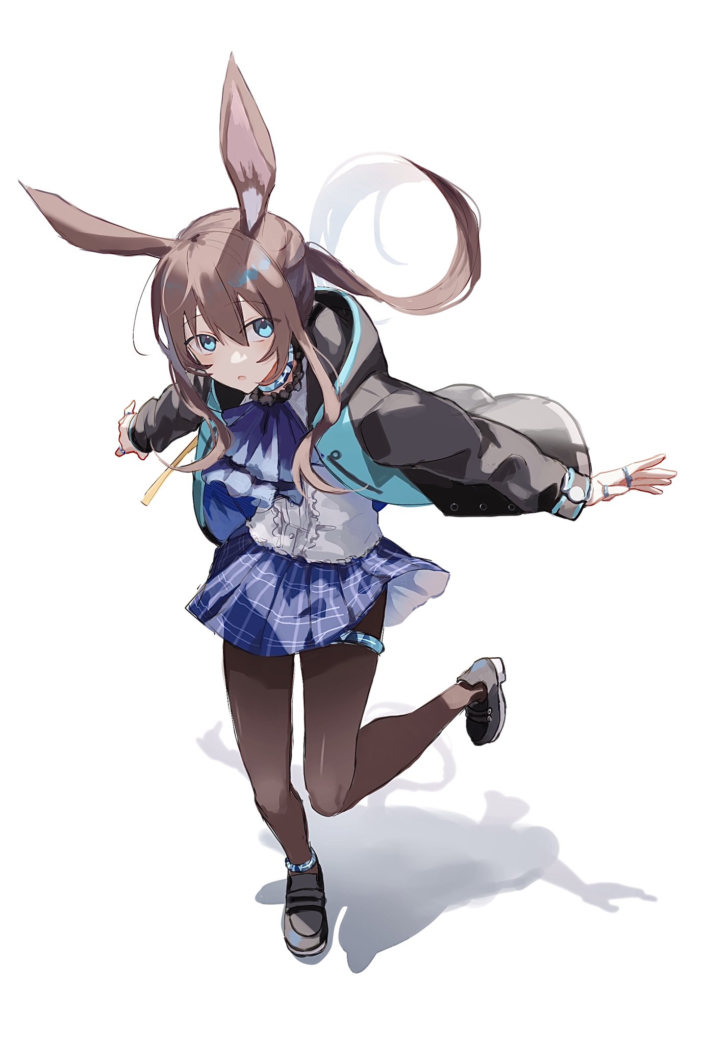 The Big ImageBoard (TBIB) - 1girl amiya (arknights) animal ears arknights black footwear blue ...