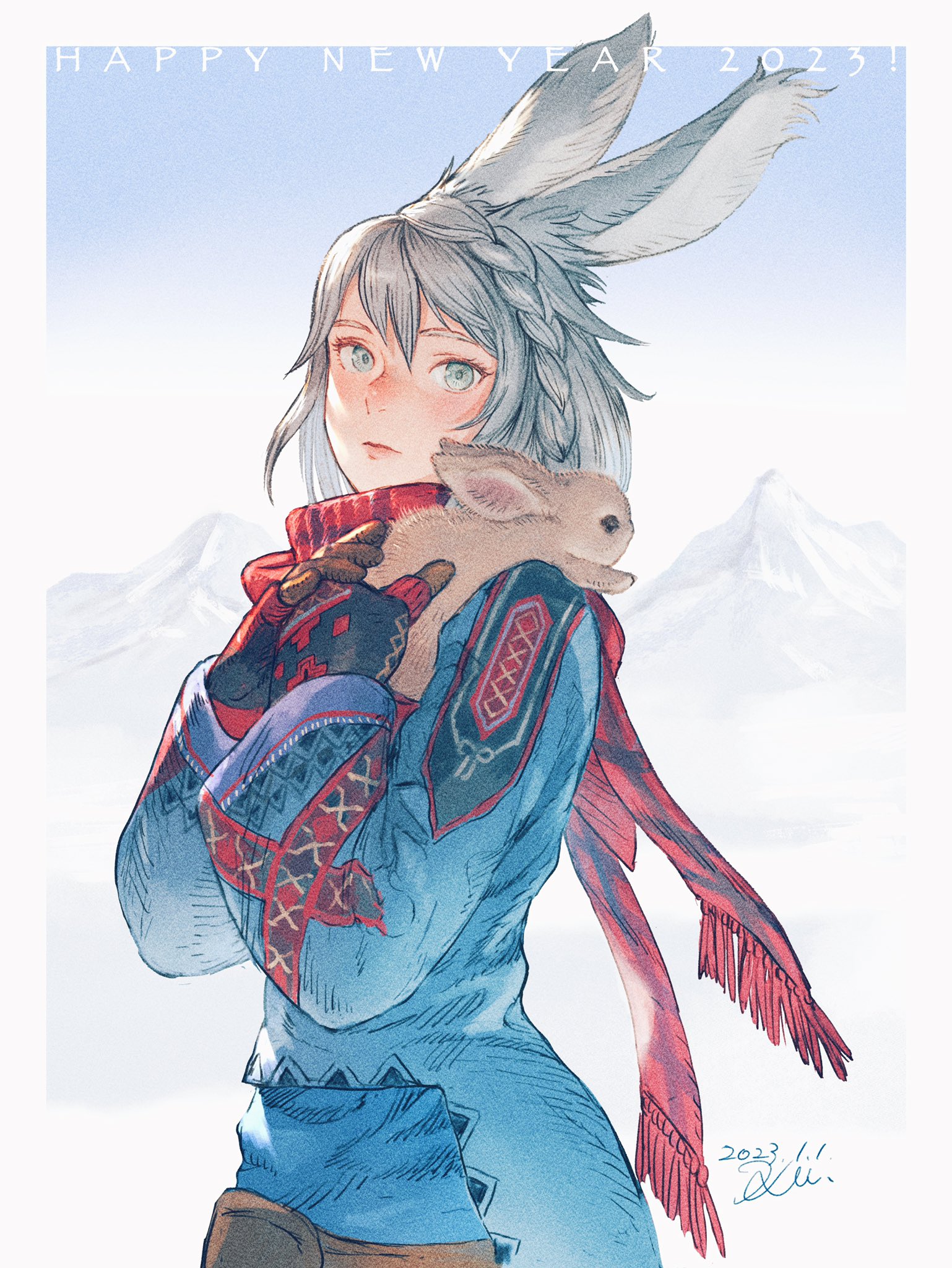 The Big ImageBoard (TBIB) - 1girl 2023 animal ears braid closed mouth ...