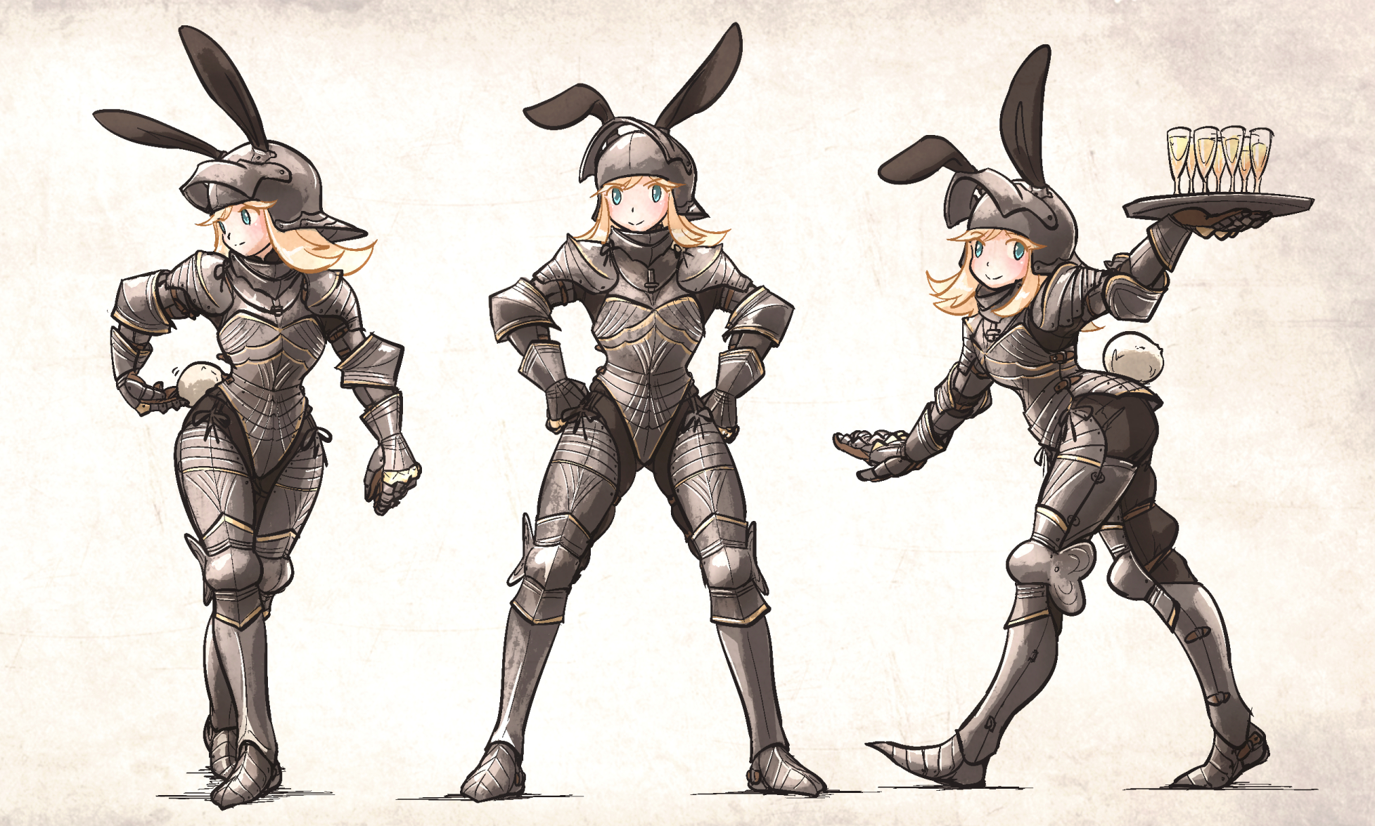 The Big ImageBoard (TBIB) - 3girls animal ears armor blonde hair ...