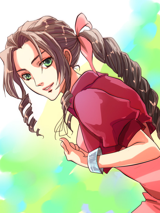 The Big ImageBoard (TBIB) - 1girl aerith gainsborough bangs bracelet ...