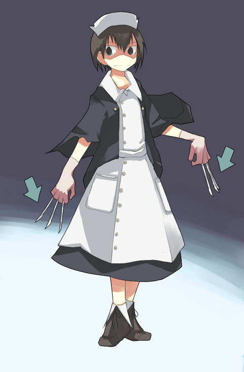 The Big ImageBoard (TBIB) - arrow black hair coat knife nurse scalpel ...