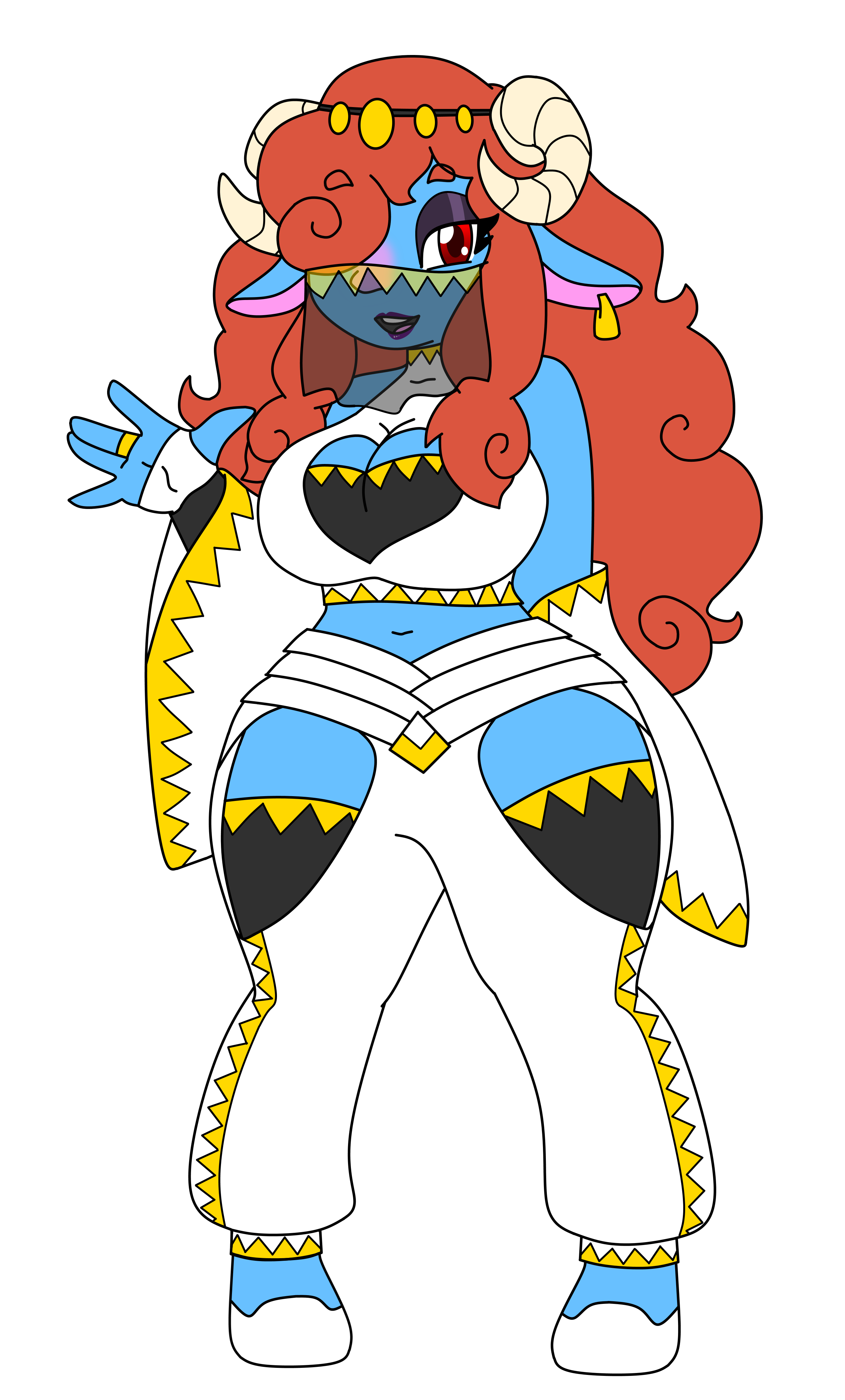 The Big Imageboard Tbib Absurd Res Arabian Clothing Big Breasts Blue Body Breasts Cleavage