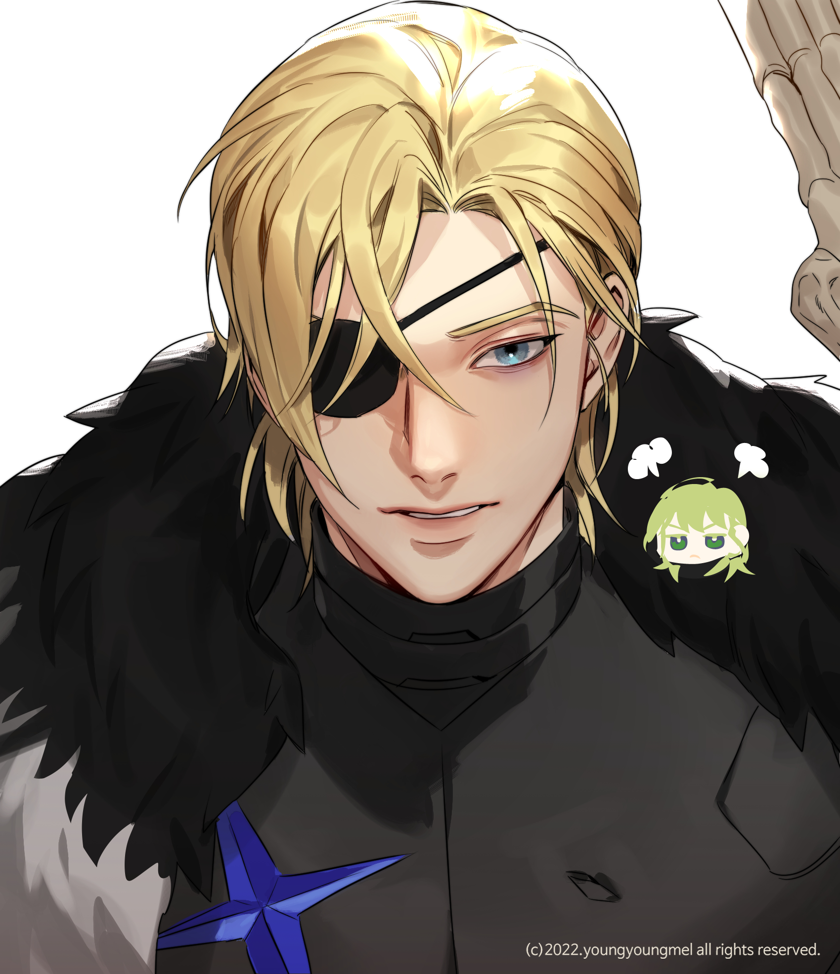 The Big ImageBoard (TBIB) - 1boy artist name black fur blonde hair blue ...