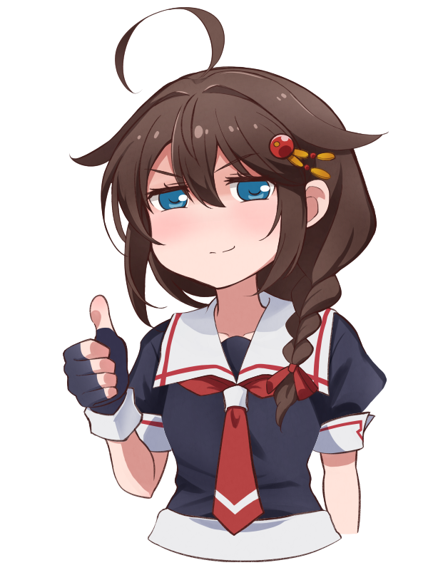 The Big ImageBoard (TBIB) - 1girl ahoge black gloves black serafuku black shirt blue eyes braid ...