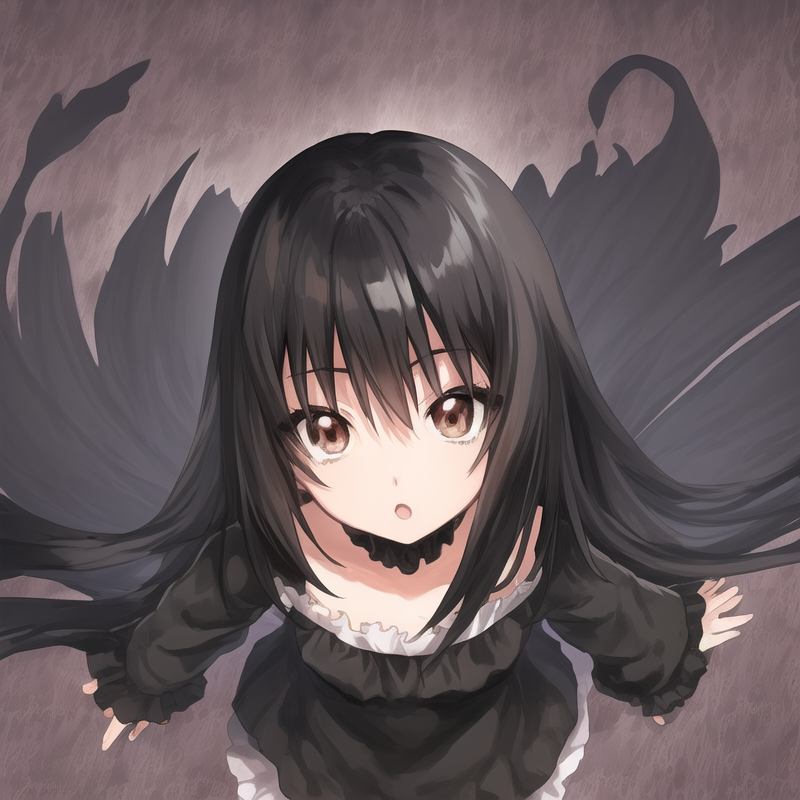 The Big ImageBoard (TBIB) - ai-generated black dress black hair brown eyes dress gothic long ...