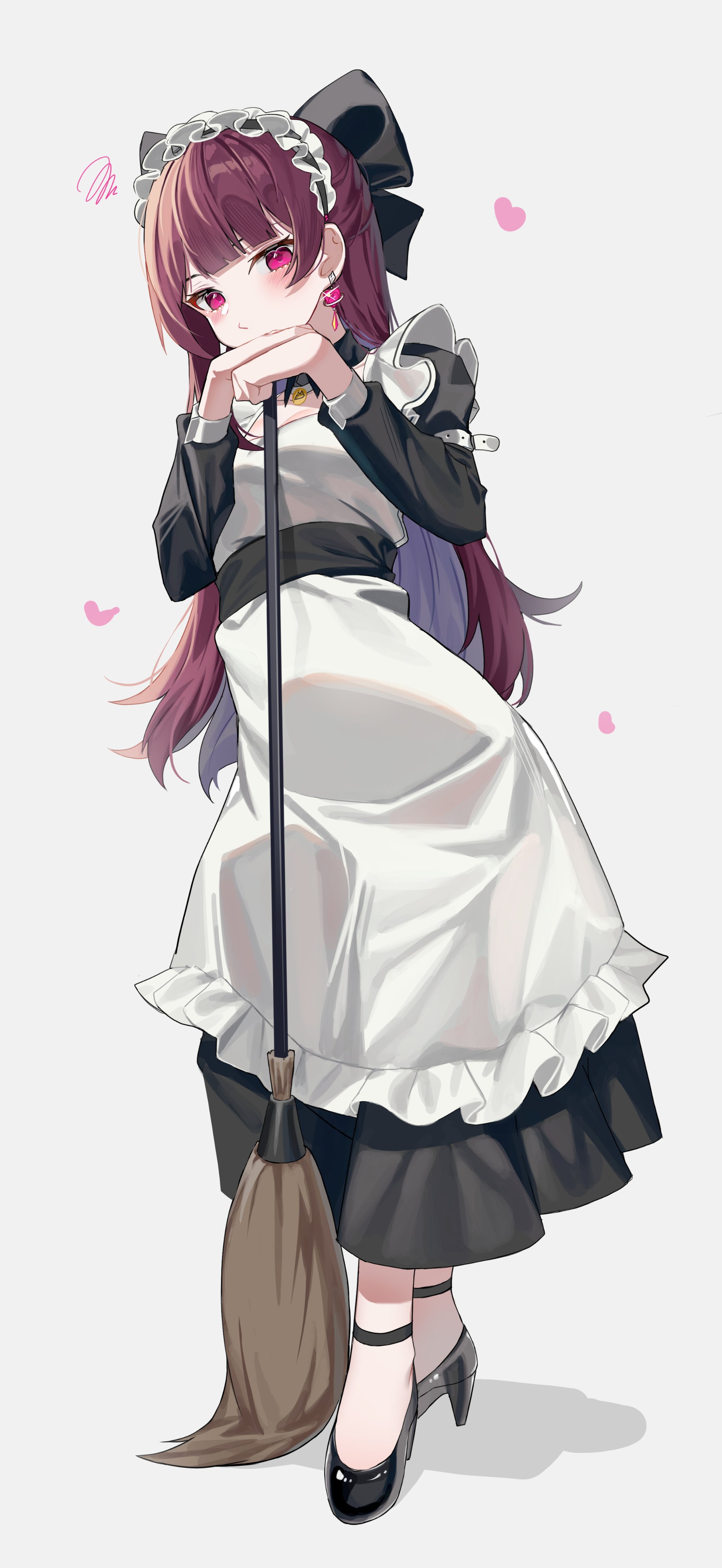 The Big ImageBoard (TBIB) - 1girl absurdres alternate costume anklet apron bangs black bow black ...