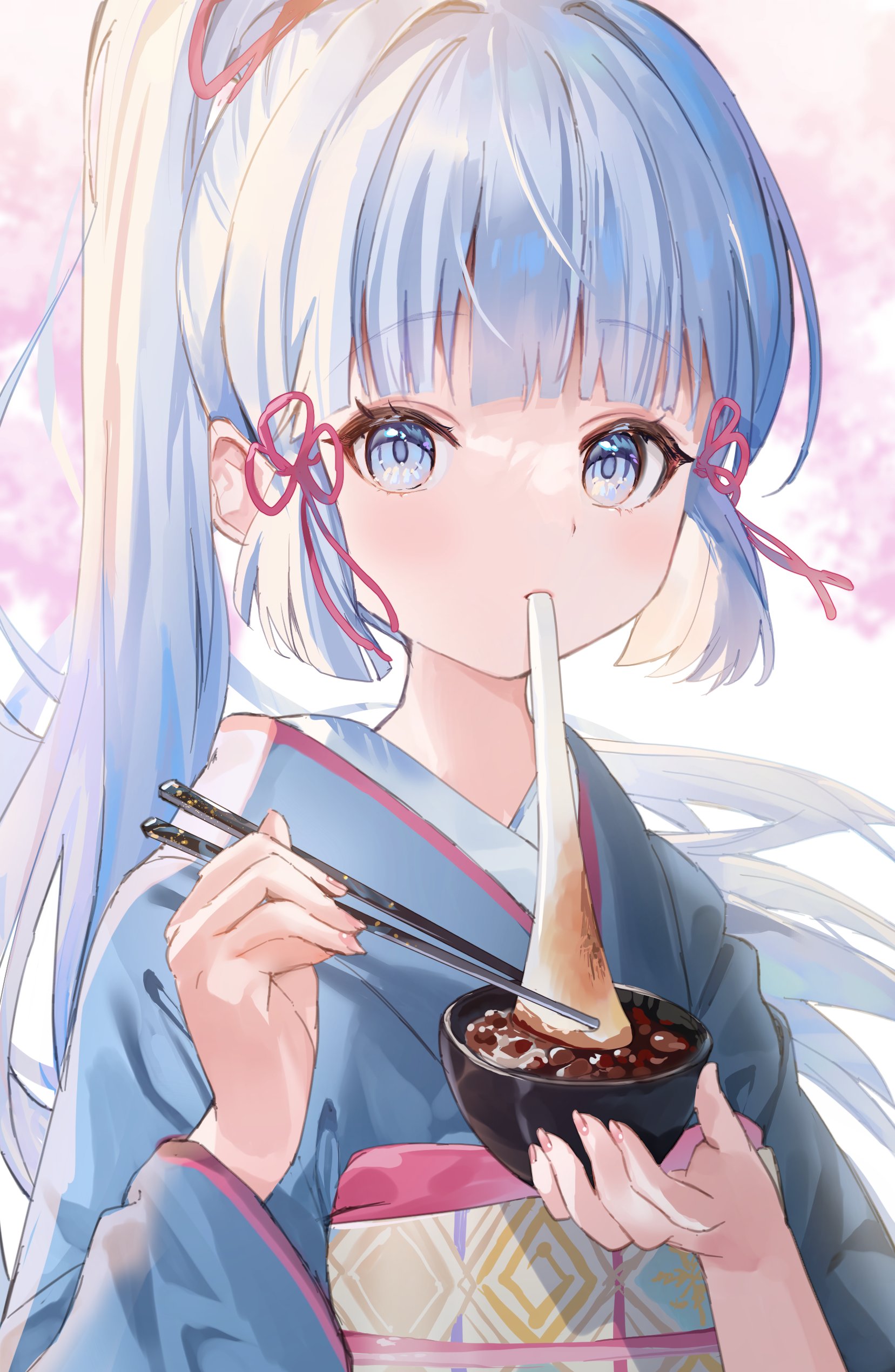 The Big ImageBoard (TBIB) - 1girl absurdres alternate costume bangs blue eyes blue kimono blunt ...