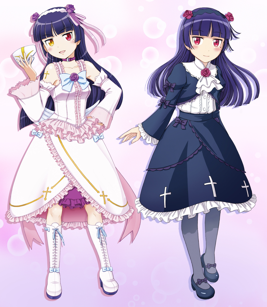 The Big ImageBoard (TBIB) - 2girls black hair black jacket black skirt ...