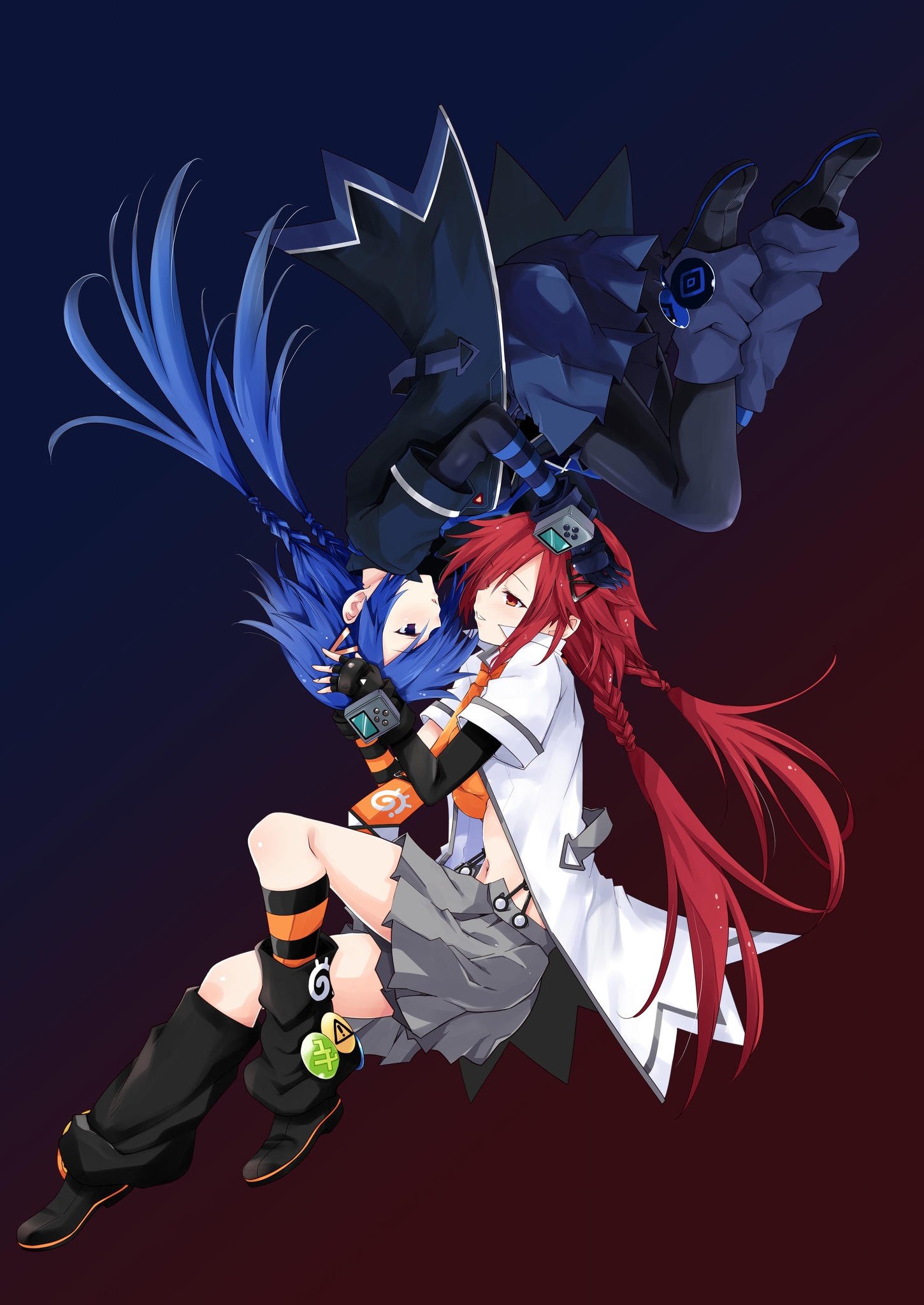 The Big ImageBoard (TBIB) - 2girls ankokuboshi kurome blue eyes blue hair braid breasts ...