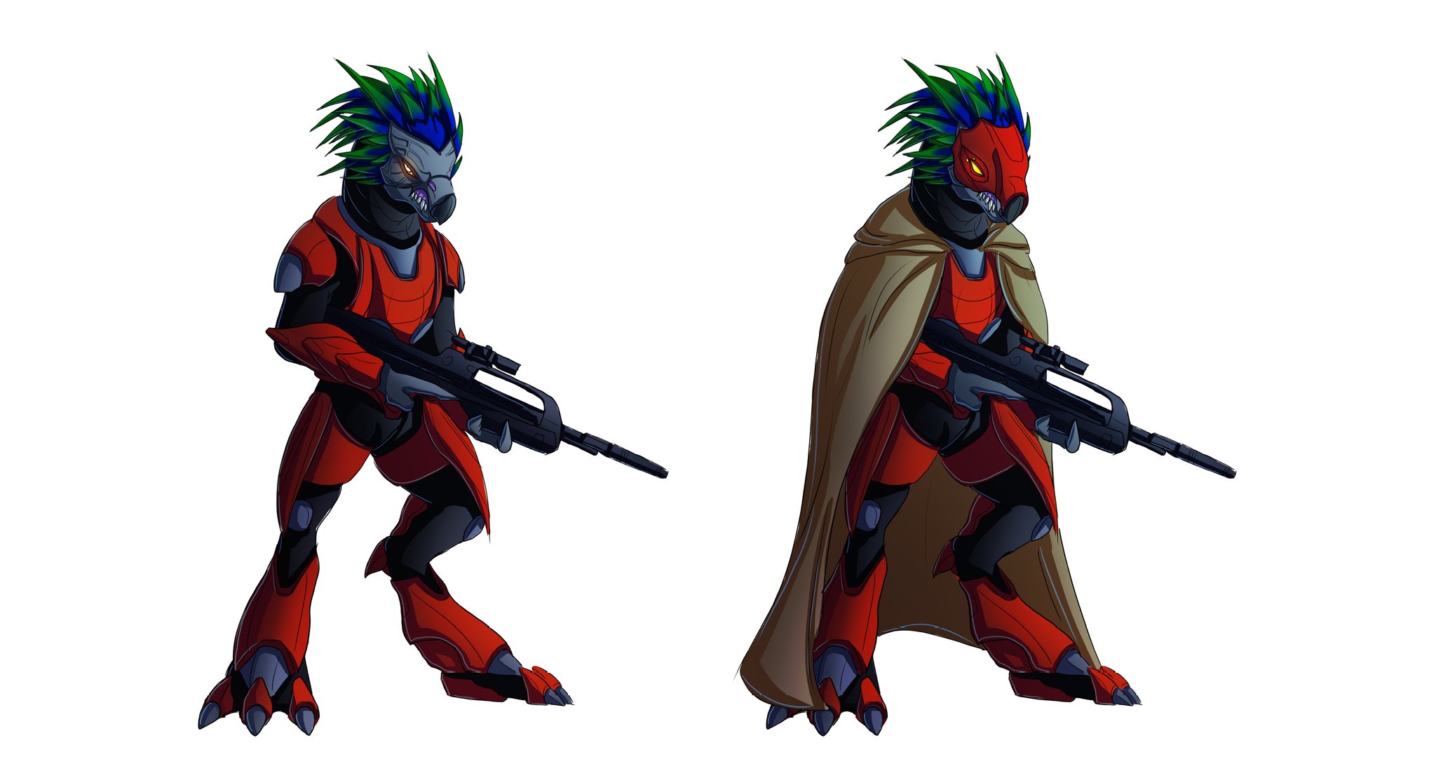 The Big ImageBoard (TBIB) - 3 fingers 3 toes alien ambiguous gender anthro armor avian battle ...