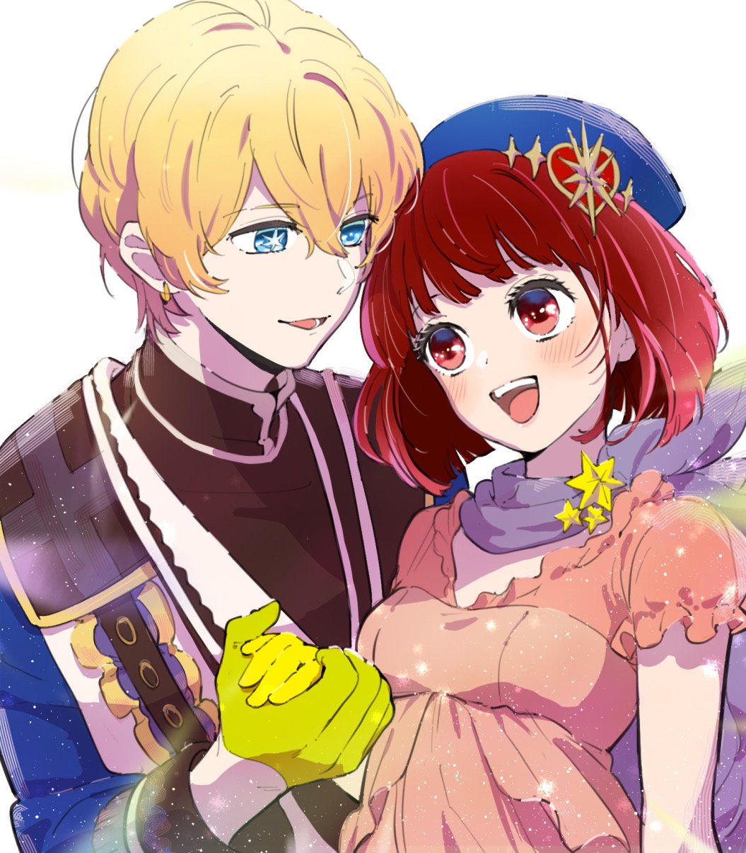 The Big ImageBoard (TBIB) - 1boy 1girl blonde hair blue eyes blush breasts dress earrings gloves ...