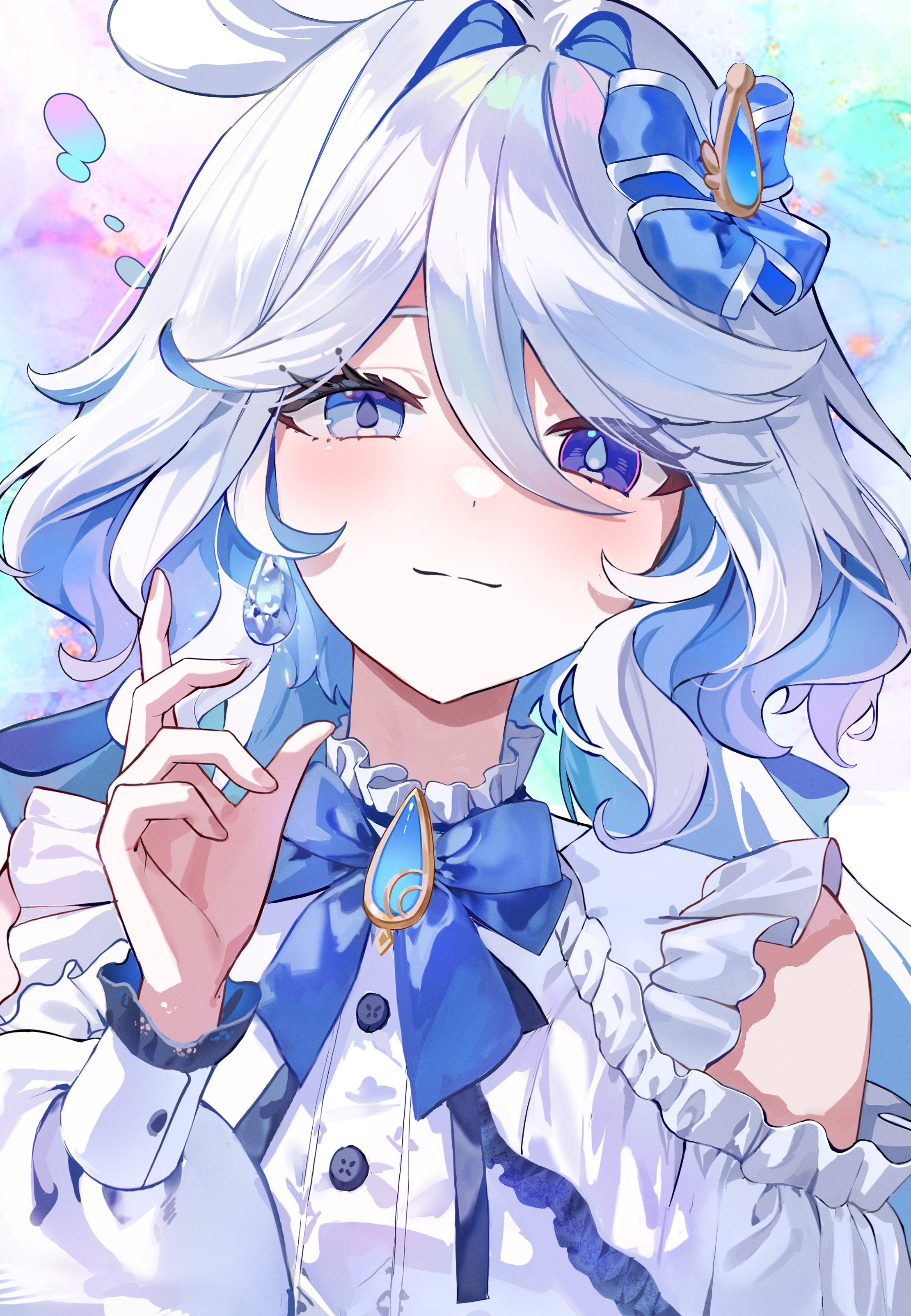 The Big ImageBoard (TBIB) - 1girl absurdres alternate costume blue eyes blue gemstone blue hair ...