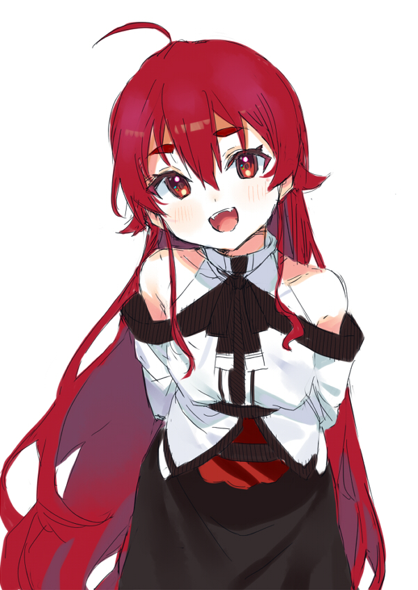 The Big Imageboard Tbib 1girl Ahoge Arms Behind Back Bare Shoulders