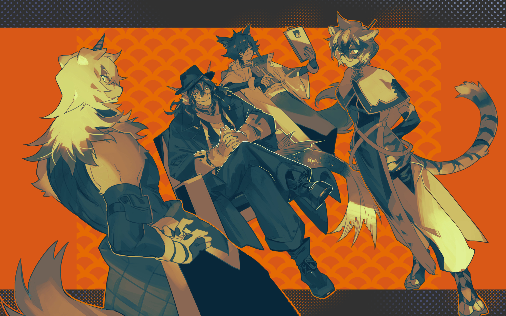 The Big ImageBoard (TBIB) - 1girl 3boys aak (arknights) animal ears ...