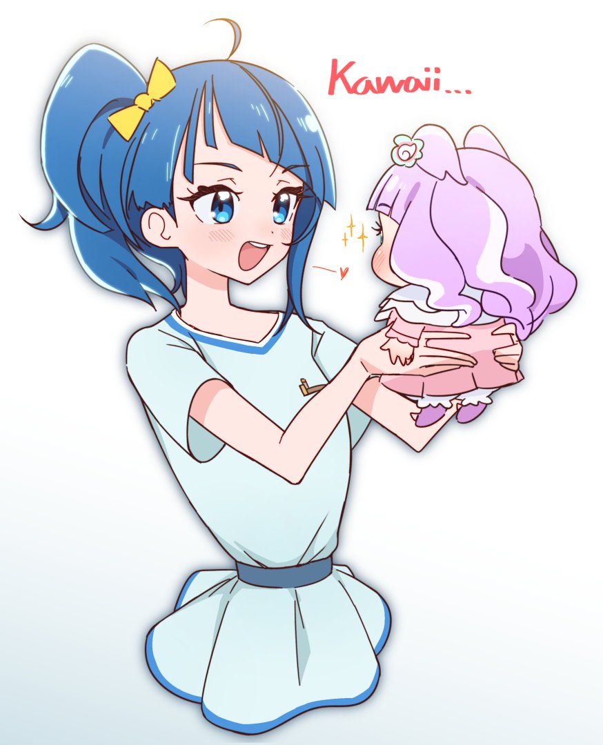 The Big ImageBoard (TBIB) - 2girls ahoge baby belt blue eyes blue hair ...