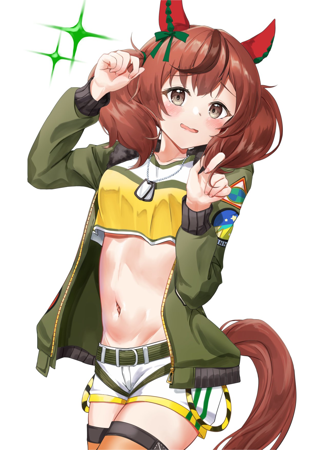 The Big ImageBoard (TBIB) - alternate costume animal ears belt blush bomber jacket breasts brown ...