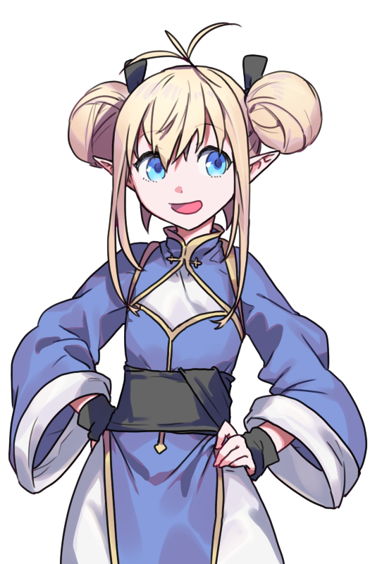 The Big ImageBoard (TBIB) - 1girl ahoge blonde hair blue eyes chinese ...