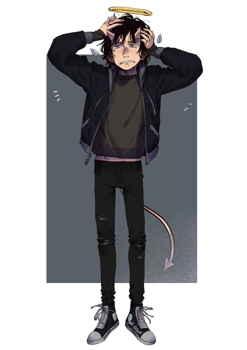 The Big ImageBoard (TBIB) - azuza black bottomwear black clothing black hair black jacket black ...