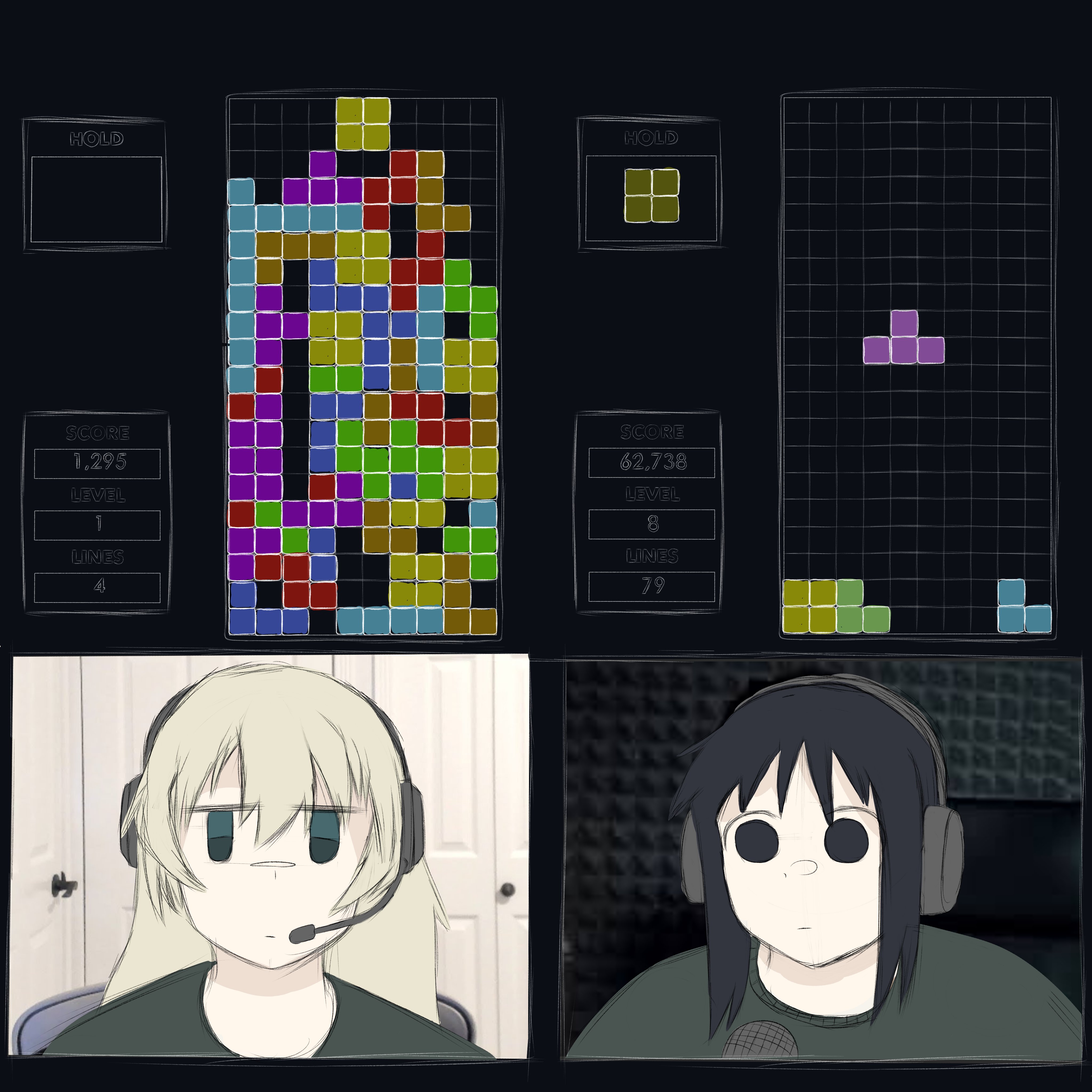 The Big ImageBoard (TBIB) - 2girls absurdres black eyes black hair blonde hair chito (shoujo ...