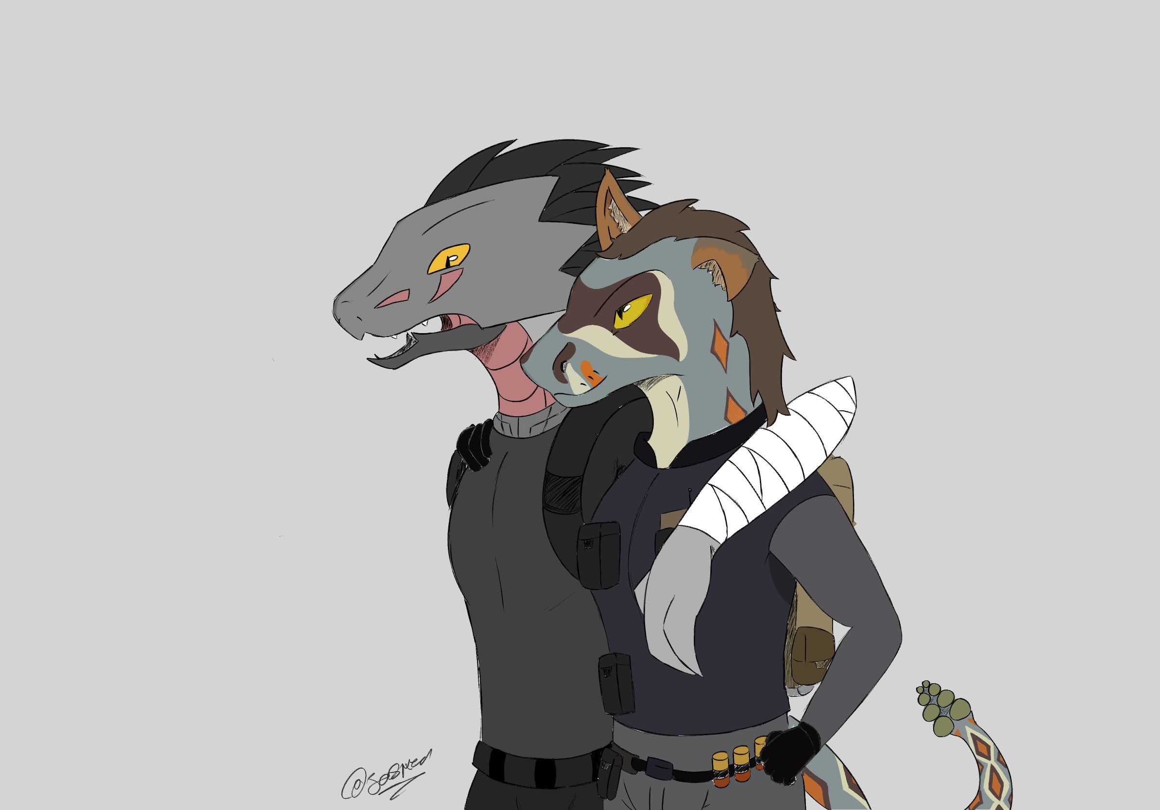 The Big ImageBoard (TBIB) - 3 fingers alien anthro arm around shoulders ...