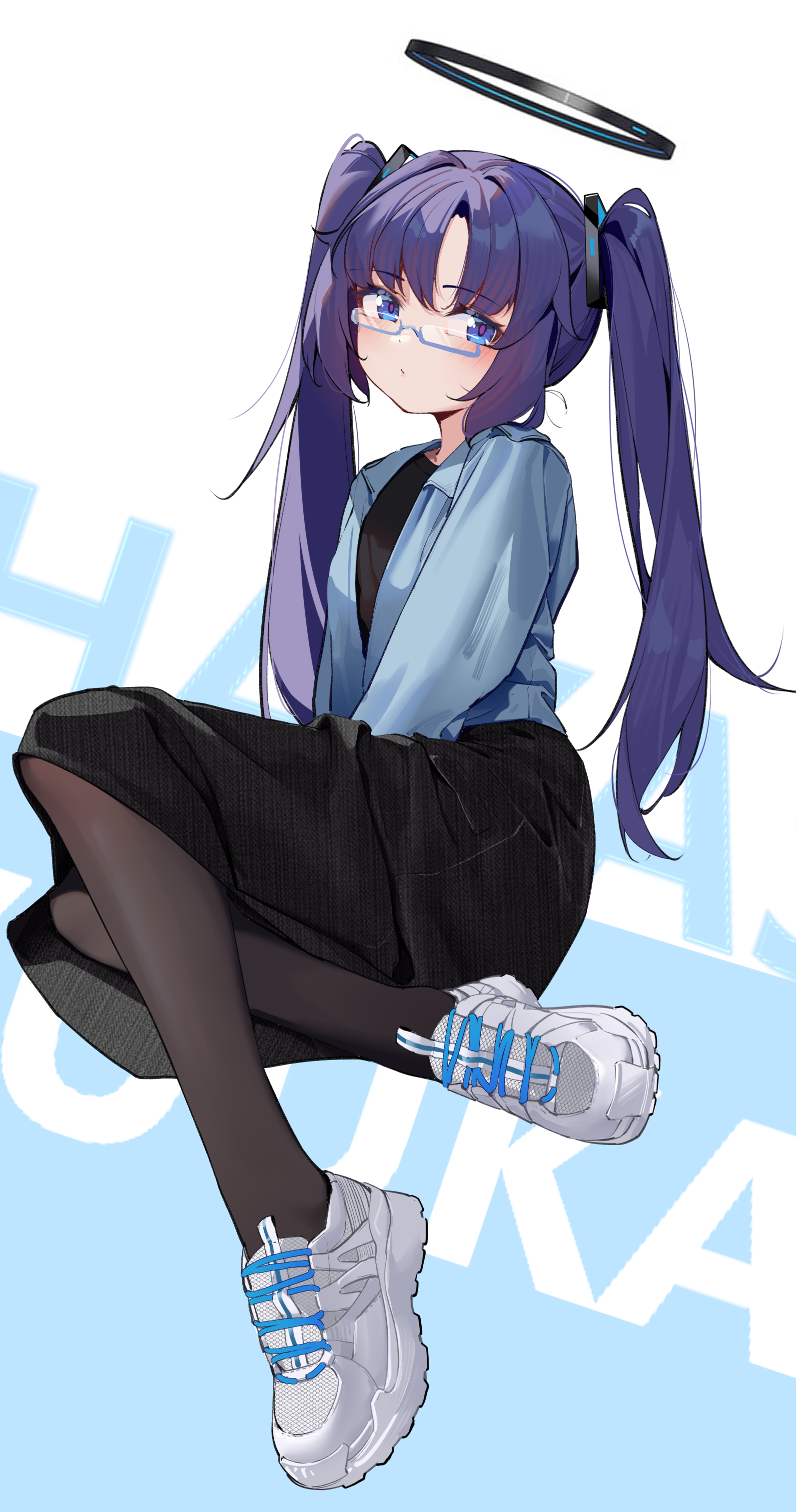 The Big ImageBoard (TBIB) - 1girl absurdres bespectacled black pantyhose black shirt black skirt ...