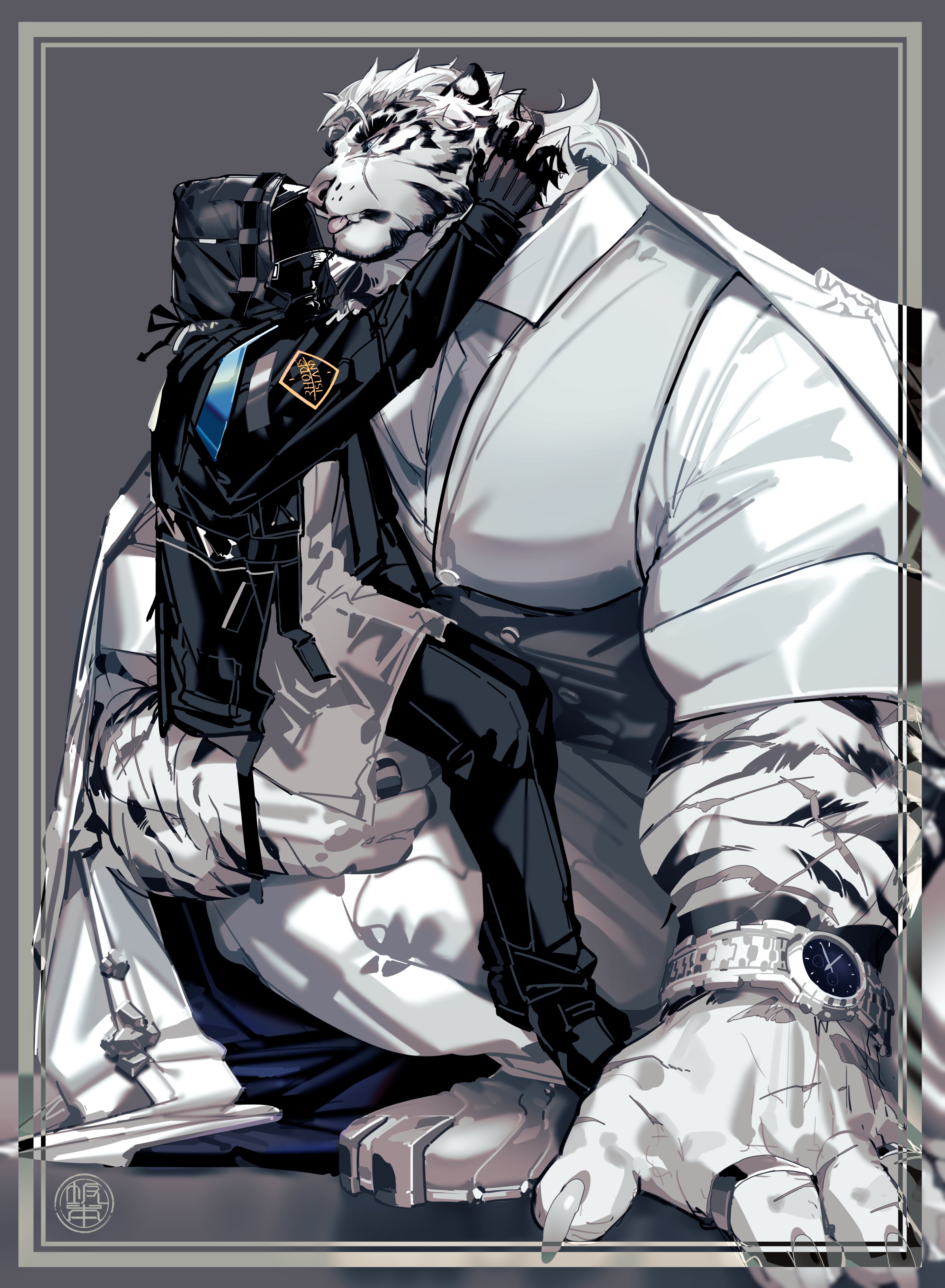 The Big ImageBoard (TBIB) - 1boy absurdres ambiguous gender arknights bara carrying carrying ...