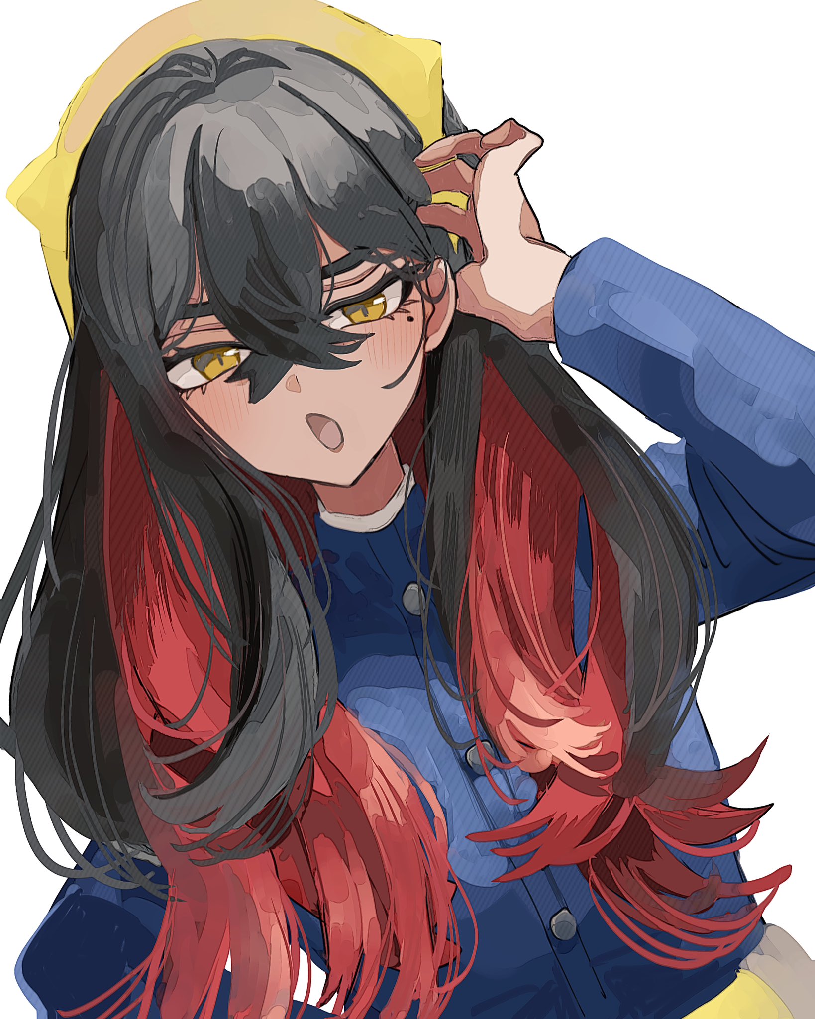 The Big ImageBoard (TBIB) - 1girl :o black hair blue jacket blueberry academy school uniform ...