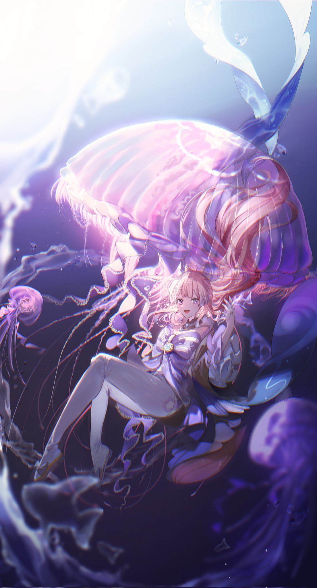 The Big ImageBoard (TBIB) - 1girl :d bow-shaped hair detached sleeves floating hair frilled ...