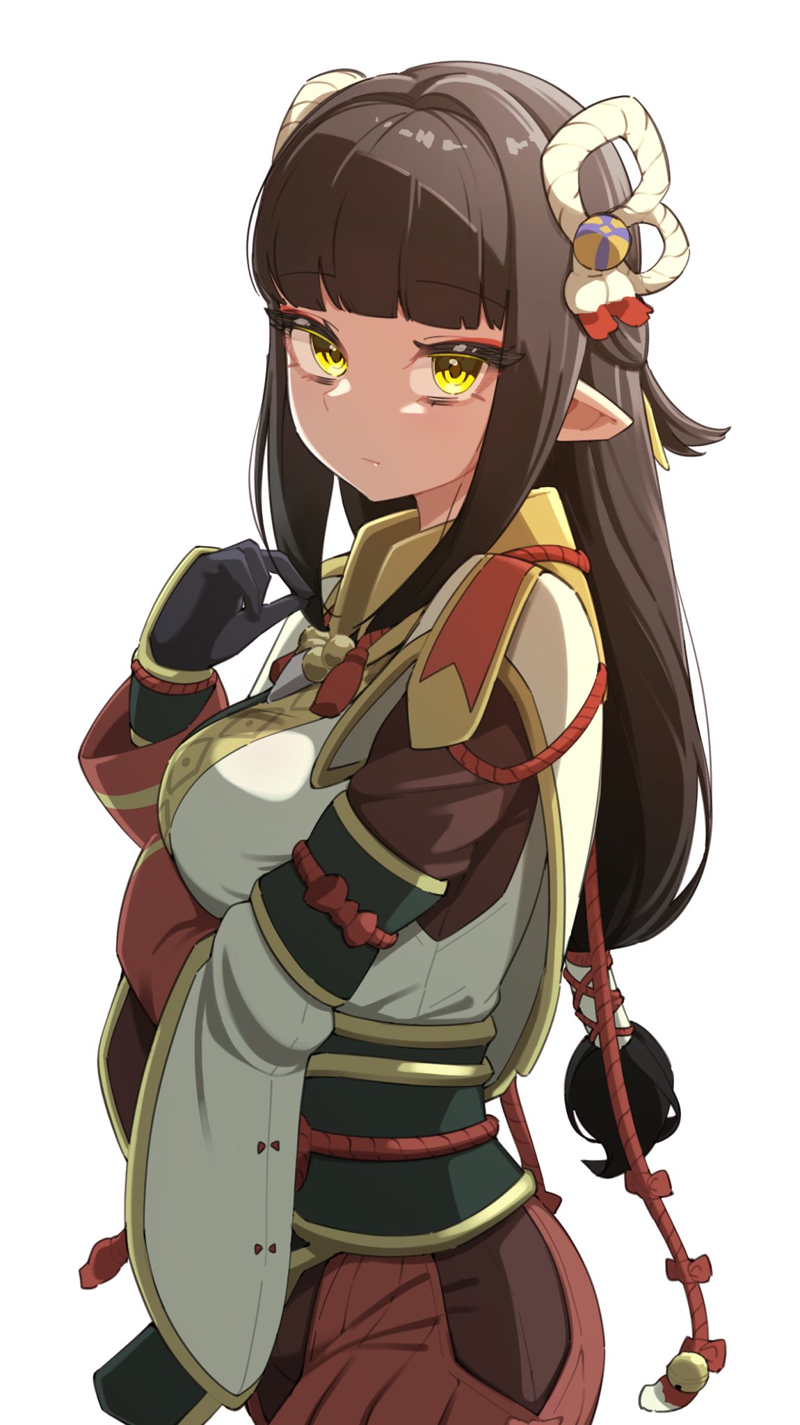 The Big ImageBoard (TBIB) - 1girl black gloves black hair blunt bangs breasts closed mouth ...