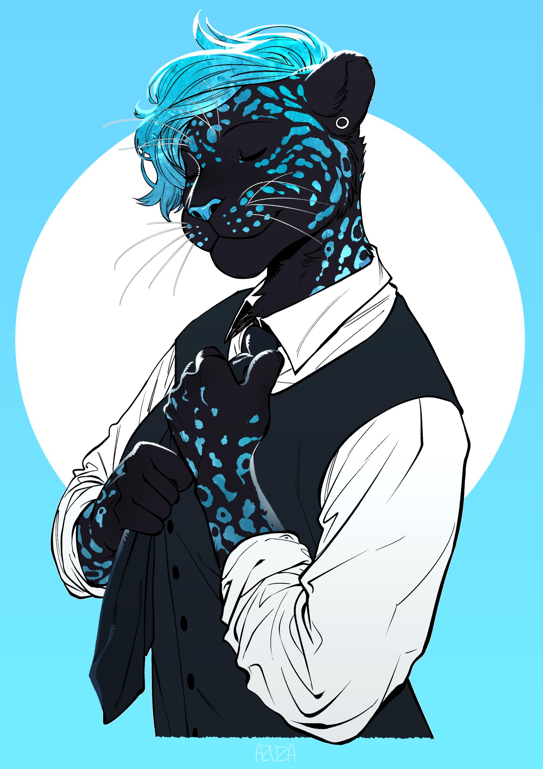 The Big ImageBoard (TBIB) - absurd res anthro azuza black body black clothing black fur black ...