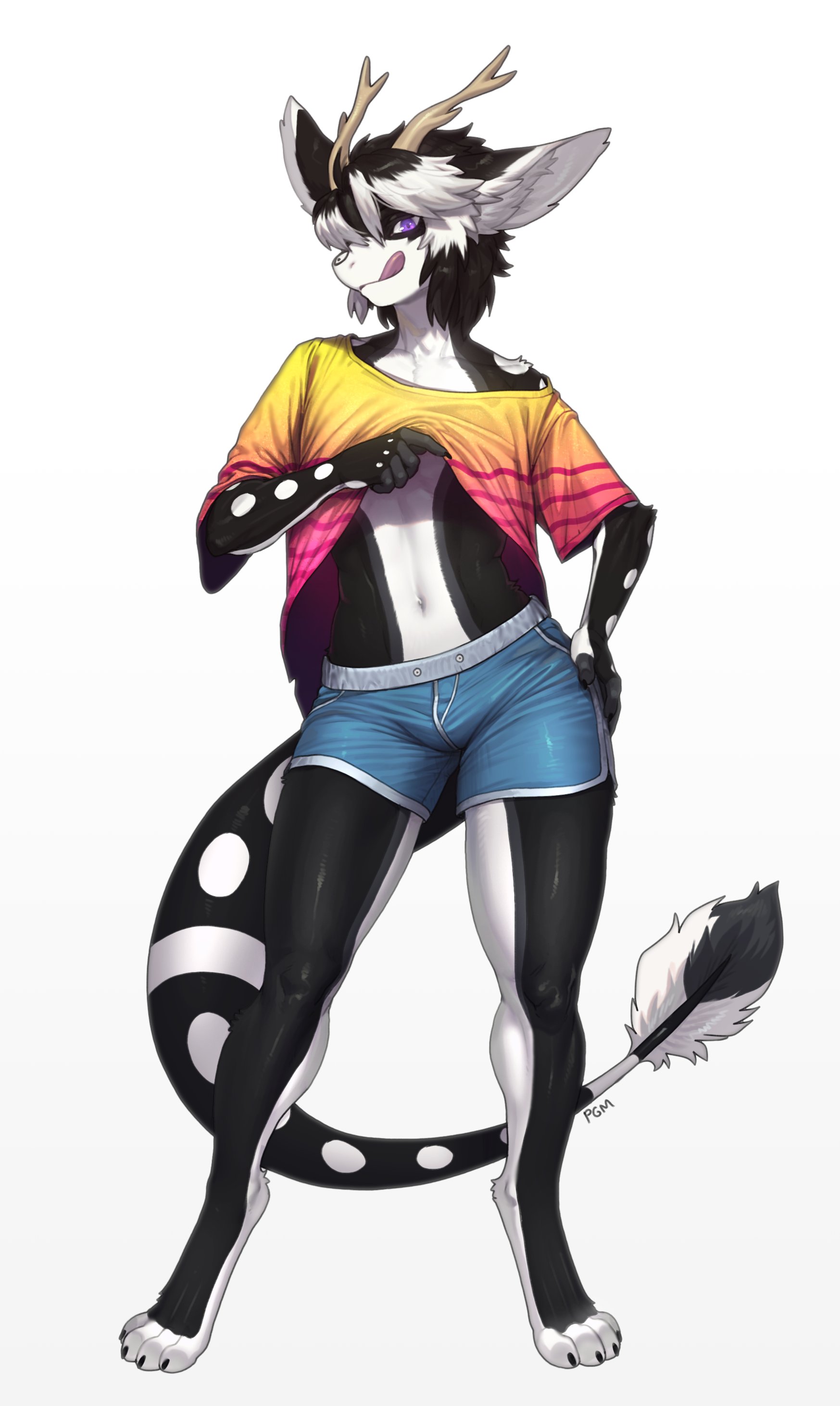 The Big ImageBoard (TBIB) - 2023 absurd res anthro antlers blue bottomwear blue clothing blue ...