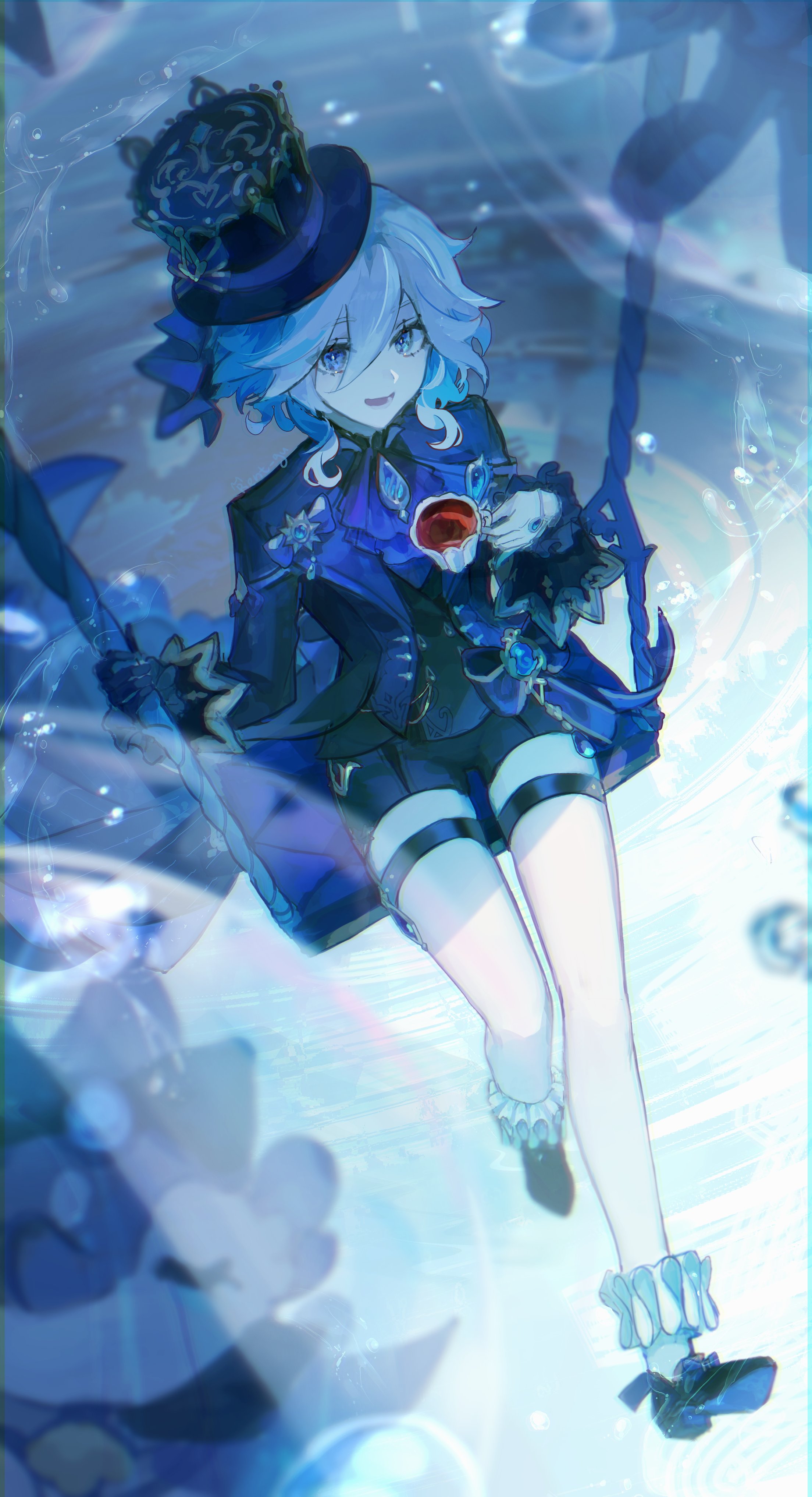 The Big ImageBoard (TBIB) - 1girl absurdres ascot asymmetrical gloves black footwear black ...