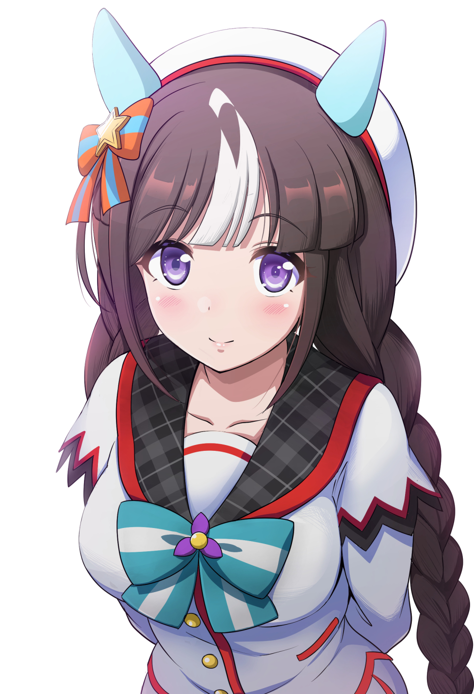 The Big ImageBoard (TBIB) - 1girl animal ears arms behind back bangs beret blunt bangs braid ...