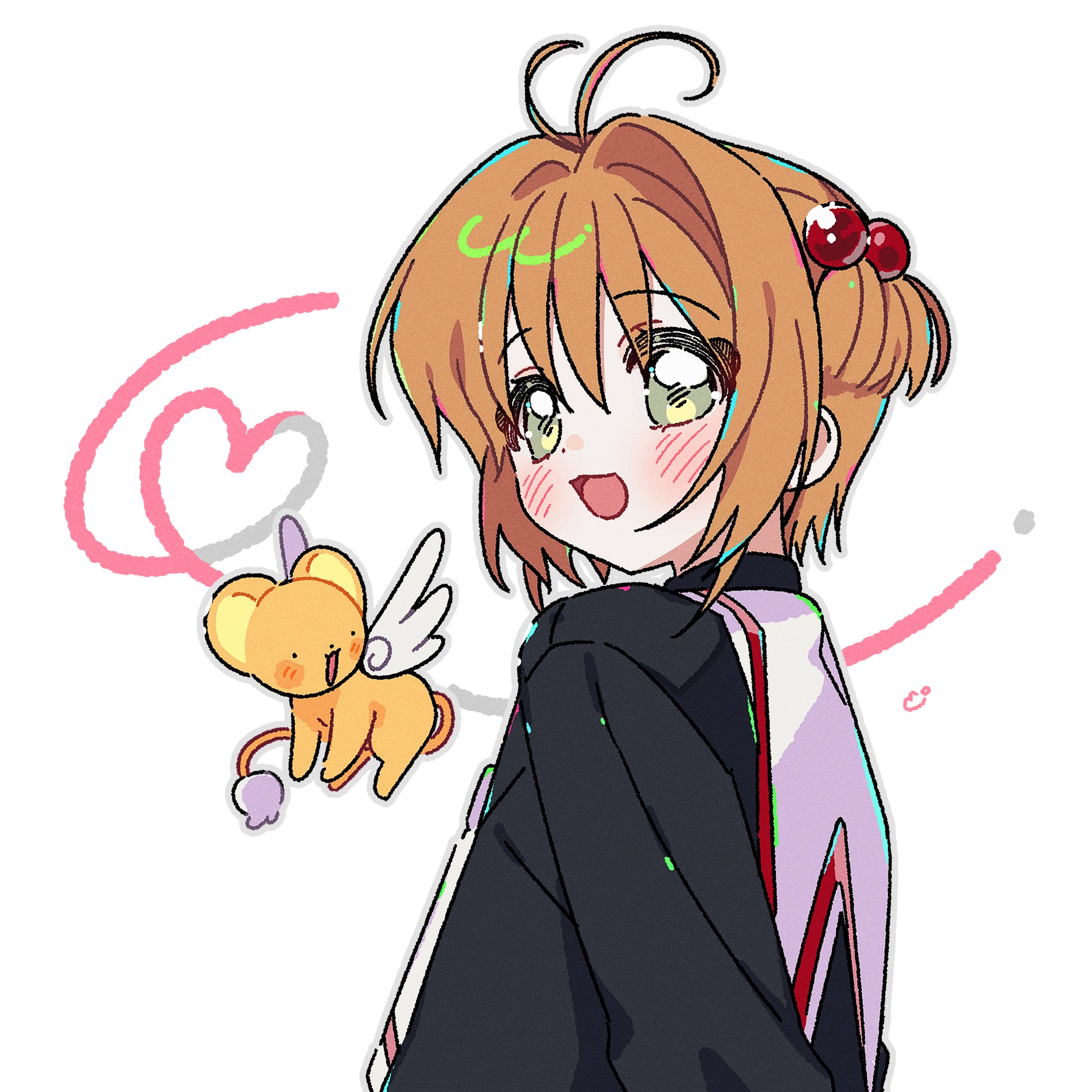 The Big ImageBoard (TBIB) - 1girl :d black shirt blush brown hair cardcaptor sakura commentary ...