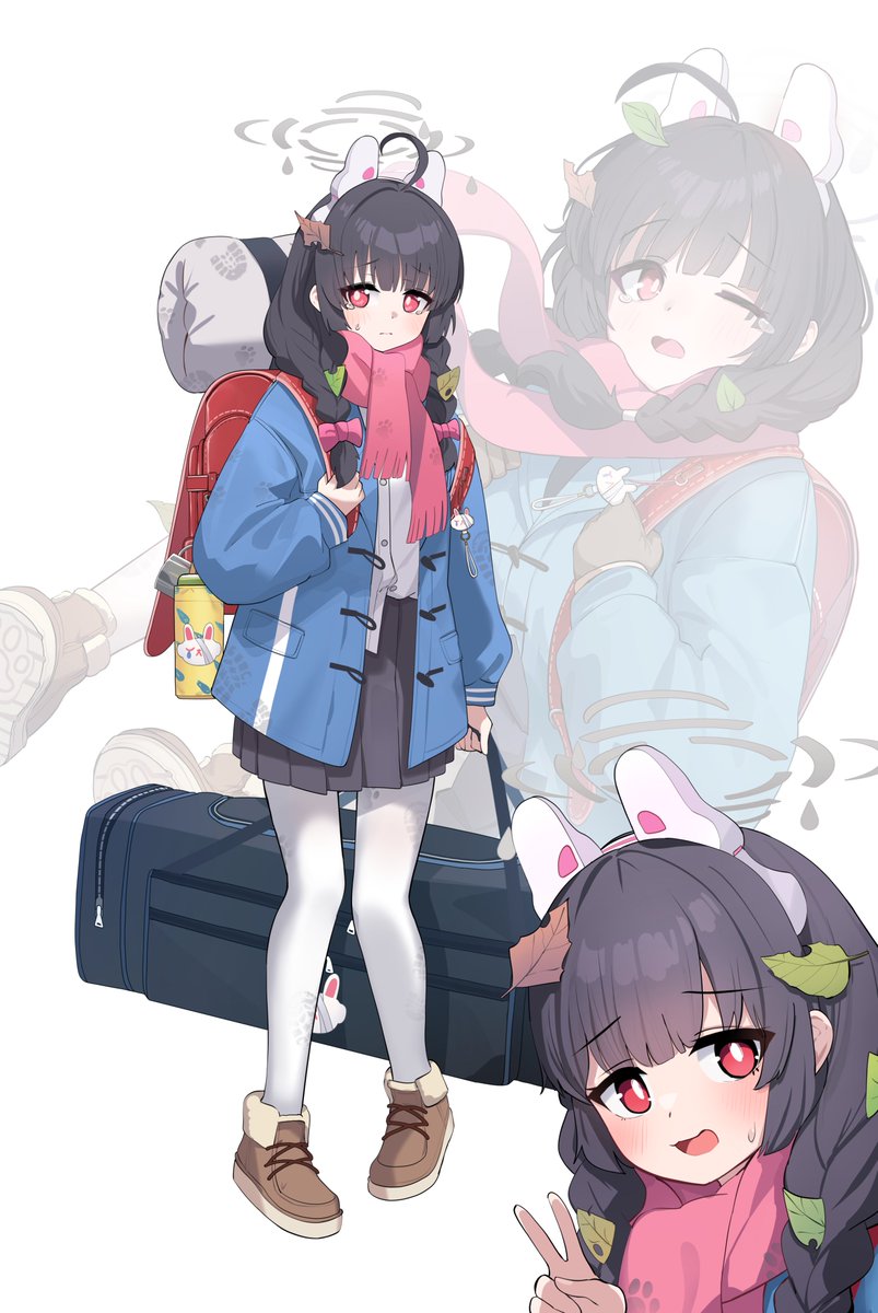 The Big ImageBoard (TBIB) - 1girl black hair blue archive blue jacket braid halo highres inapple ...