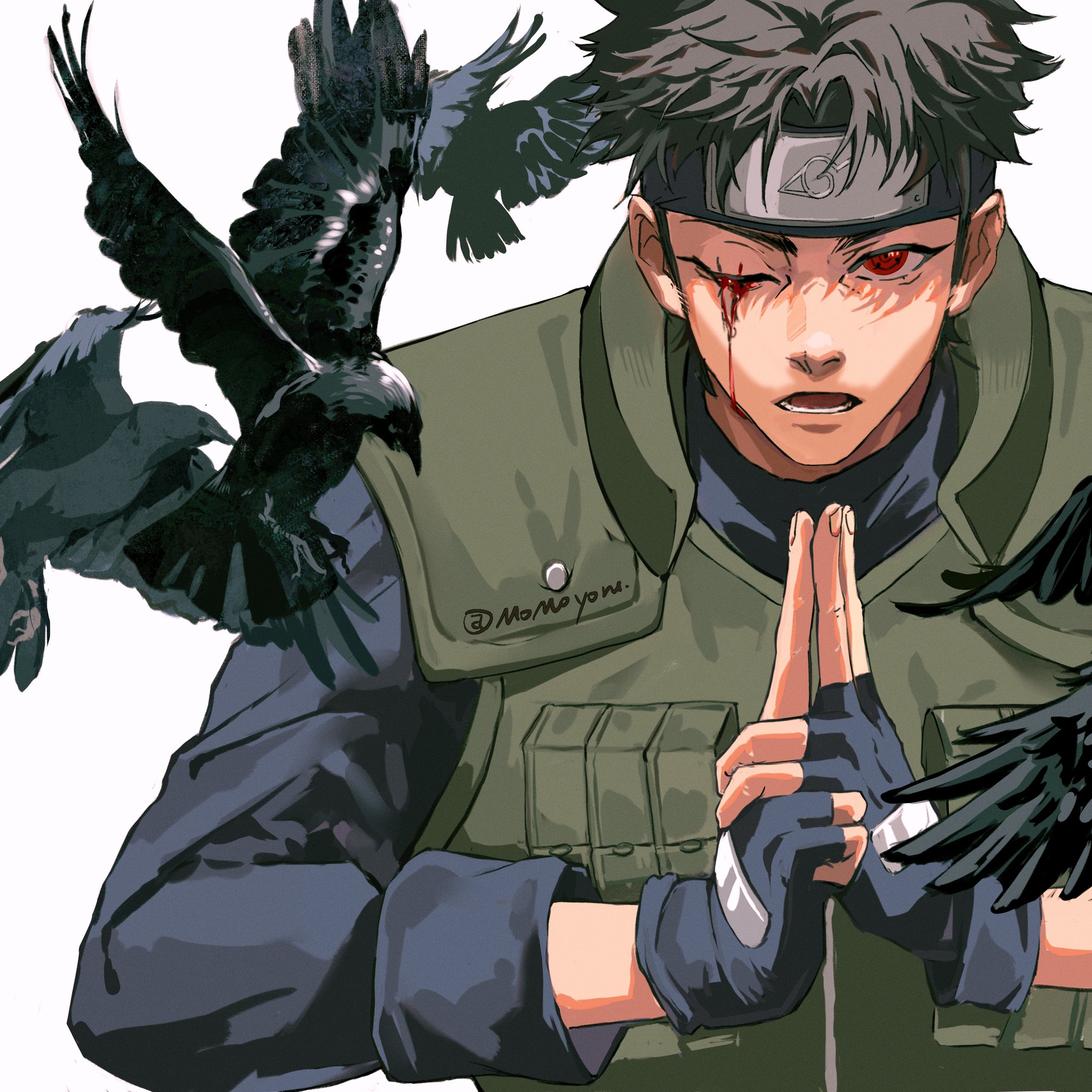 The Big ImageBoard (TBIB) - 1boy bird black hair bleeding blood blood ...