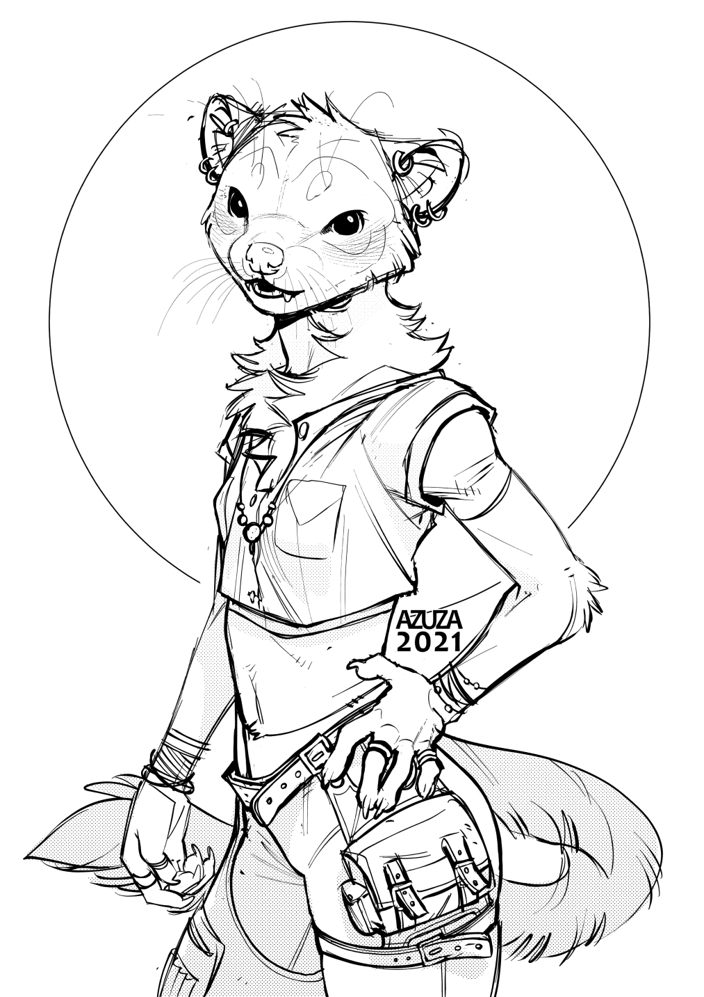 The Big ImageBoard (TBIB) - 2021 anthro arm tuft azuza beady eyes belt black and white ...