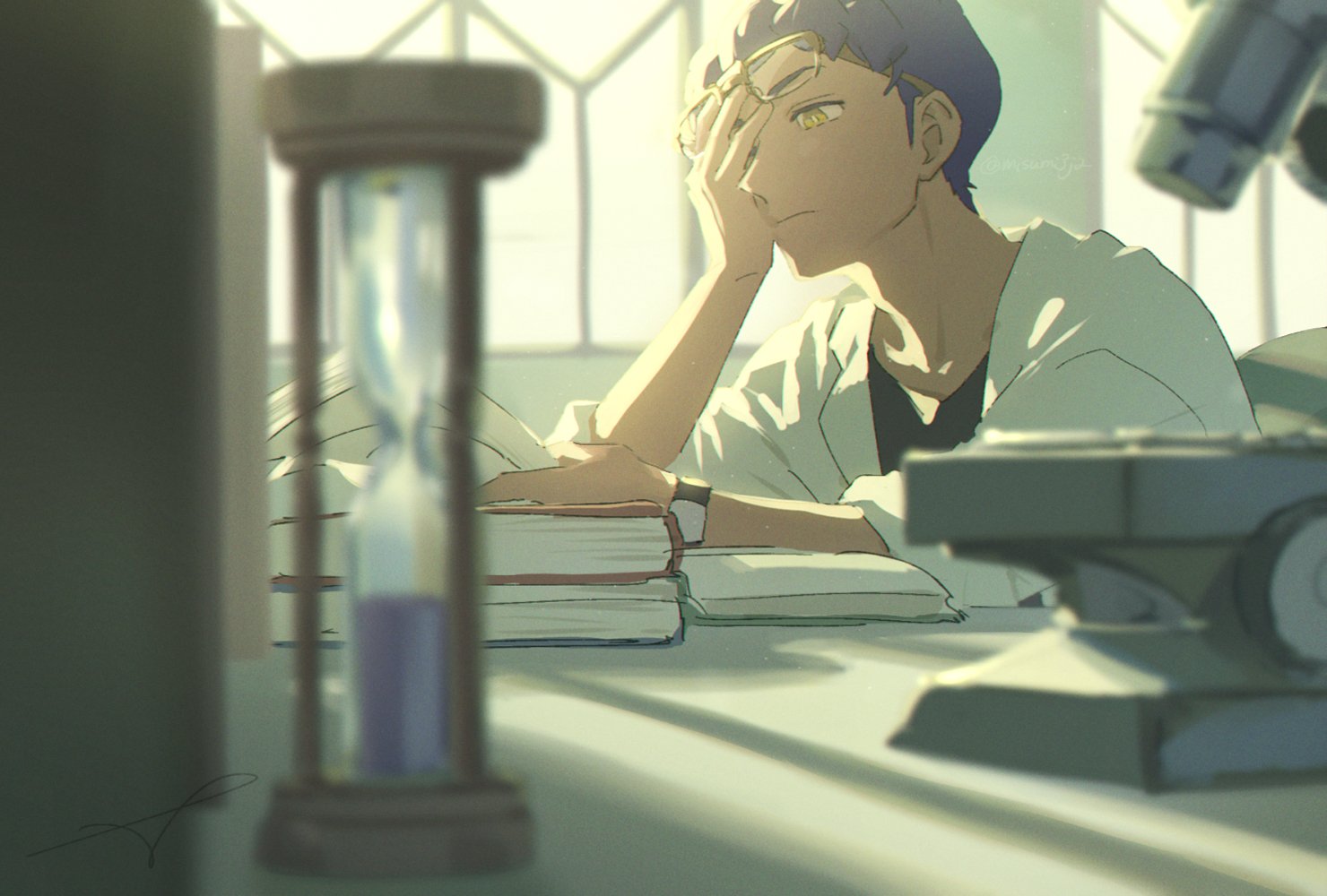 The Big ImageBoard (TBIB) - 1boy aged up blurry book bright pupils ...