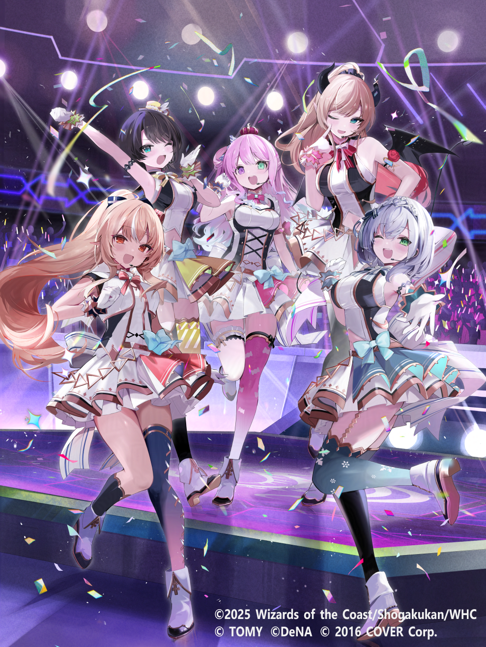The Big ImageBoard (TBIB) - 5girls :d ;d aqua eyes asymmetrical legwear ...