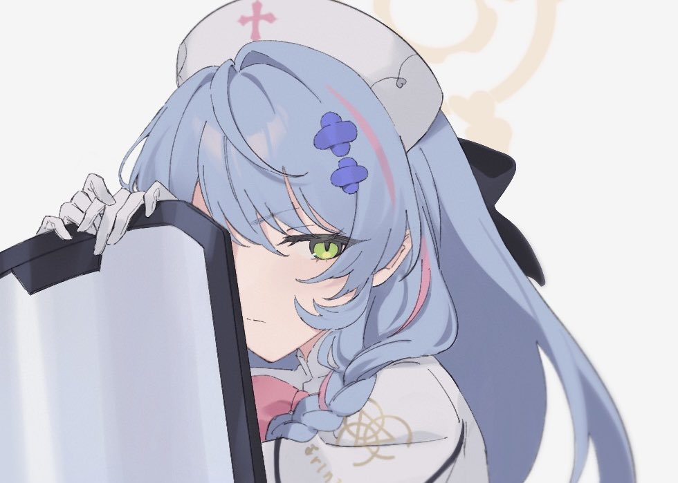 The Big Imageboard Tbib 1girl Blue Archive Blue Hair Braid Closed