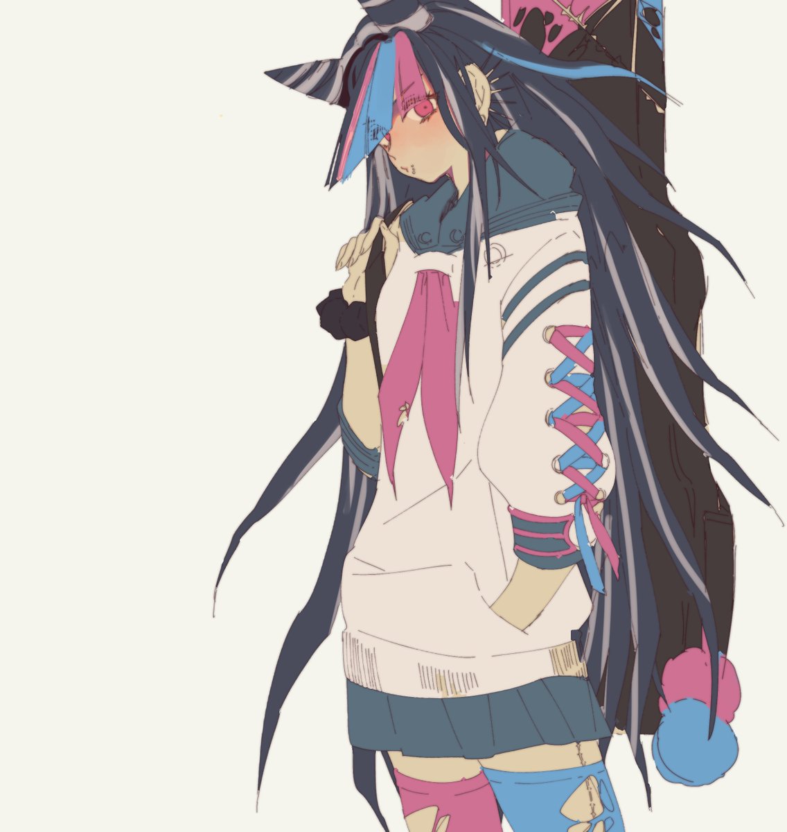 The Big ImageBoard (TBIB) - 1girl alternate costume bangs black hair black scrunchie black skirt ...