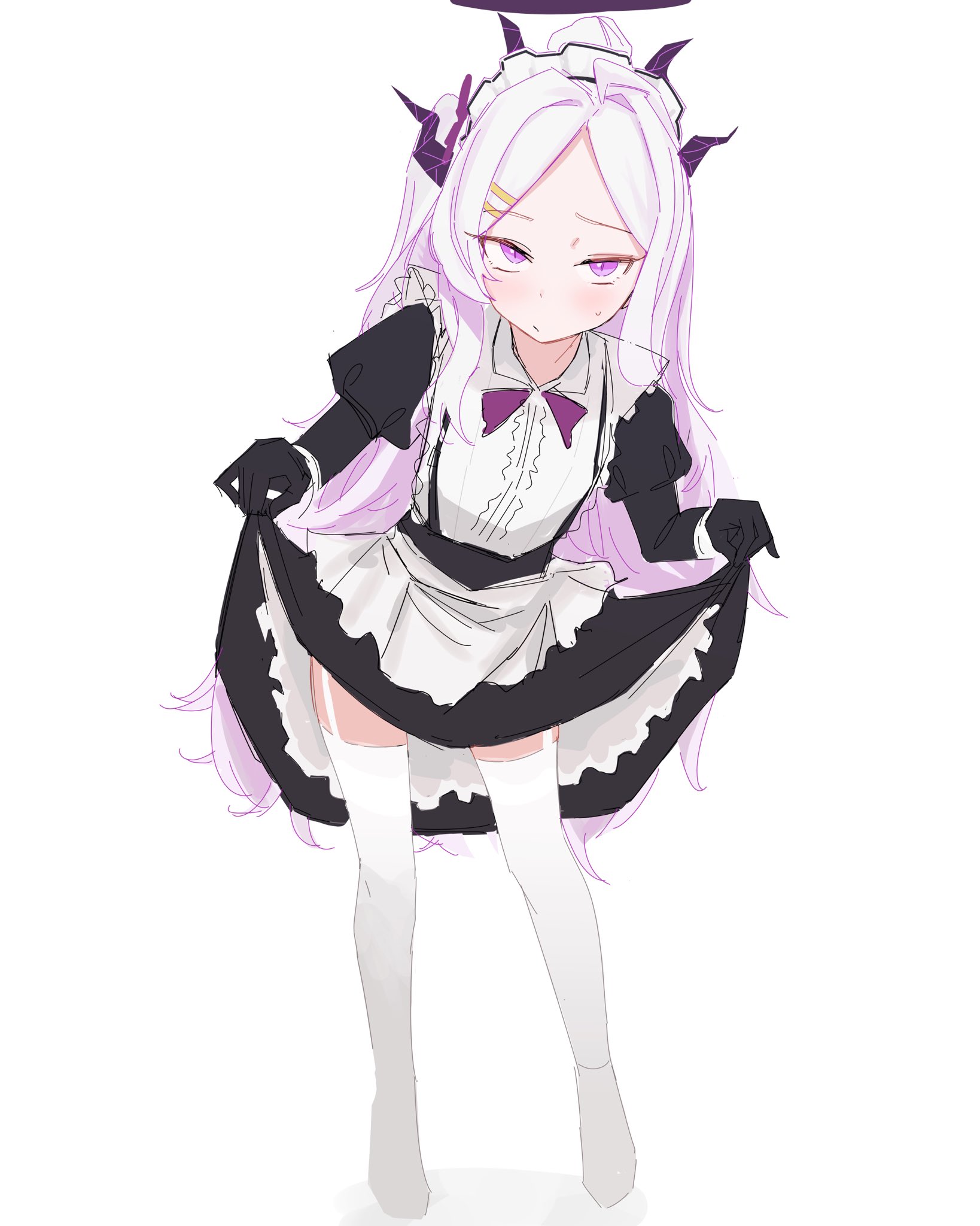 The Big ImageBoard (TBIB) - 1girl :/ alternate costume apron bangs black dress black gloves blue ...