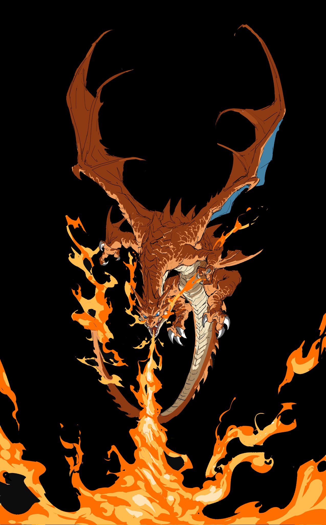 The Big ImageBoard (TBIB) - black background blue eyes breath weapon ...