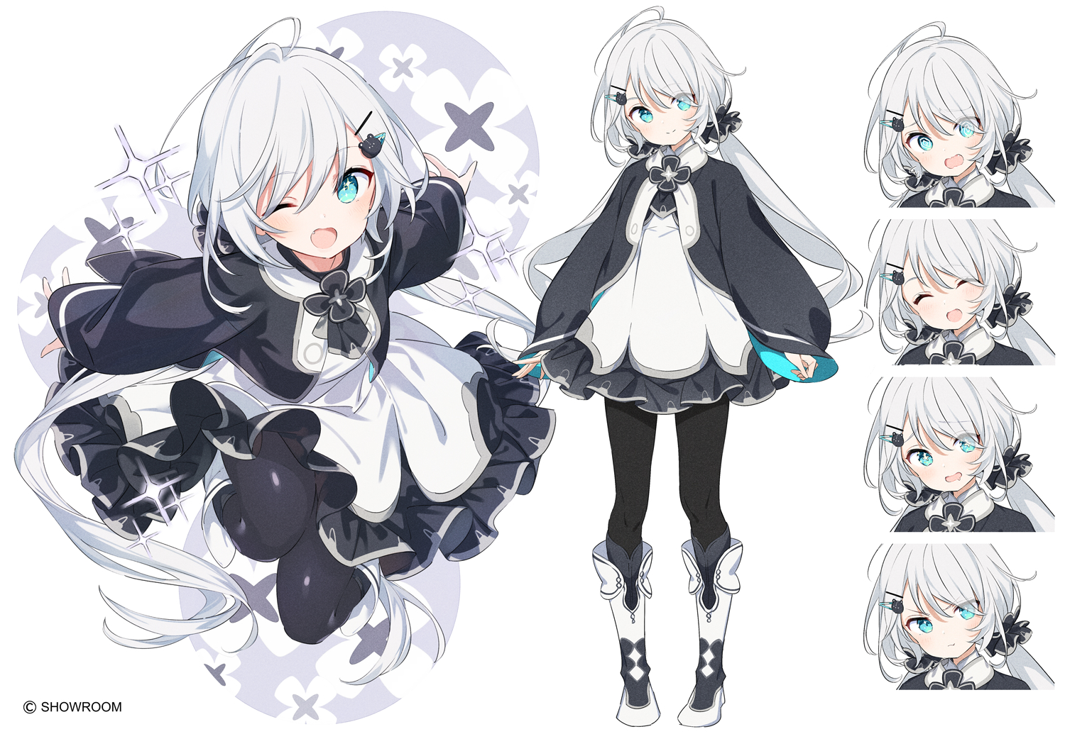 The Big ImageBoard (TBIB) - 1girl @ @ ahoge aqua eyes bangs black capelet black dress capelet ...